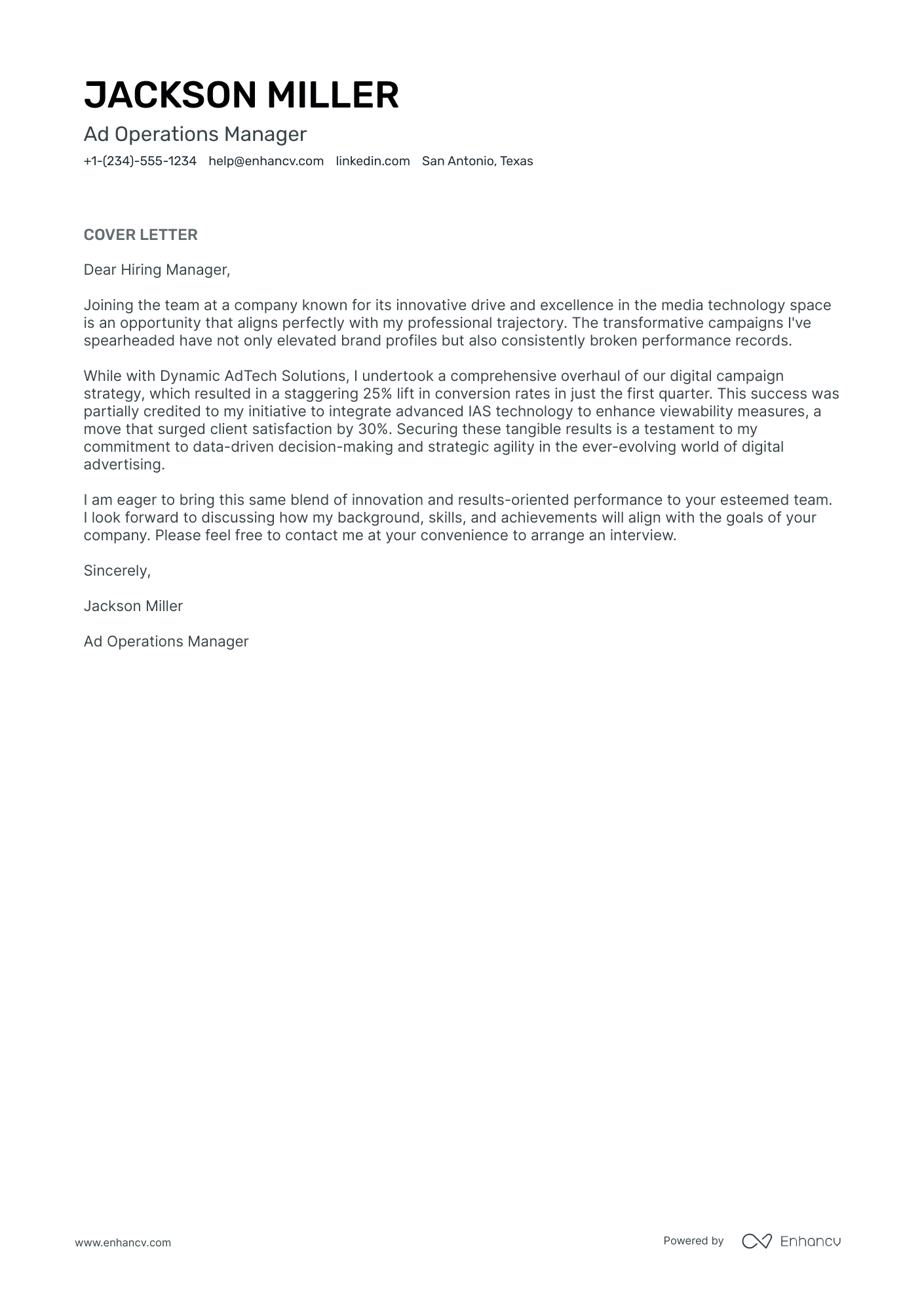 21 Professional Operations Manager Cover Letter Examples and Template ...
