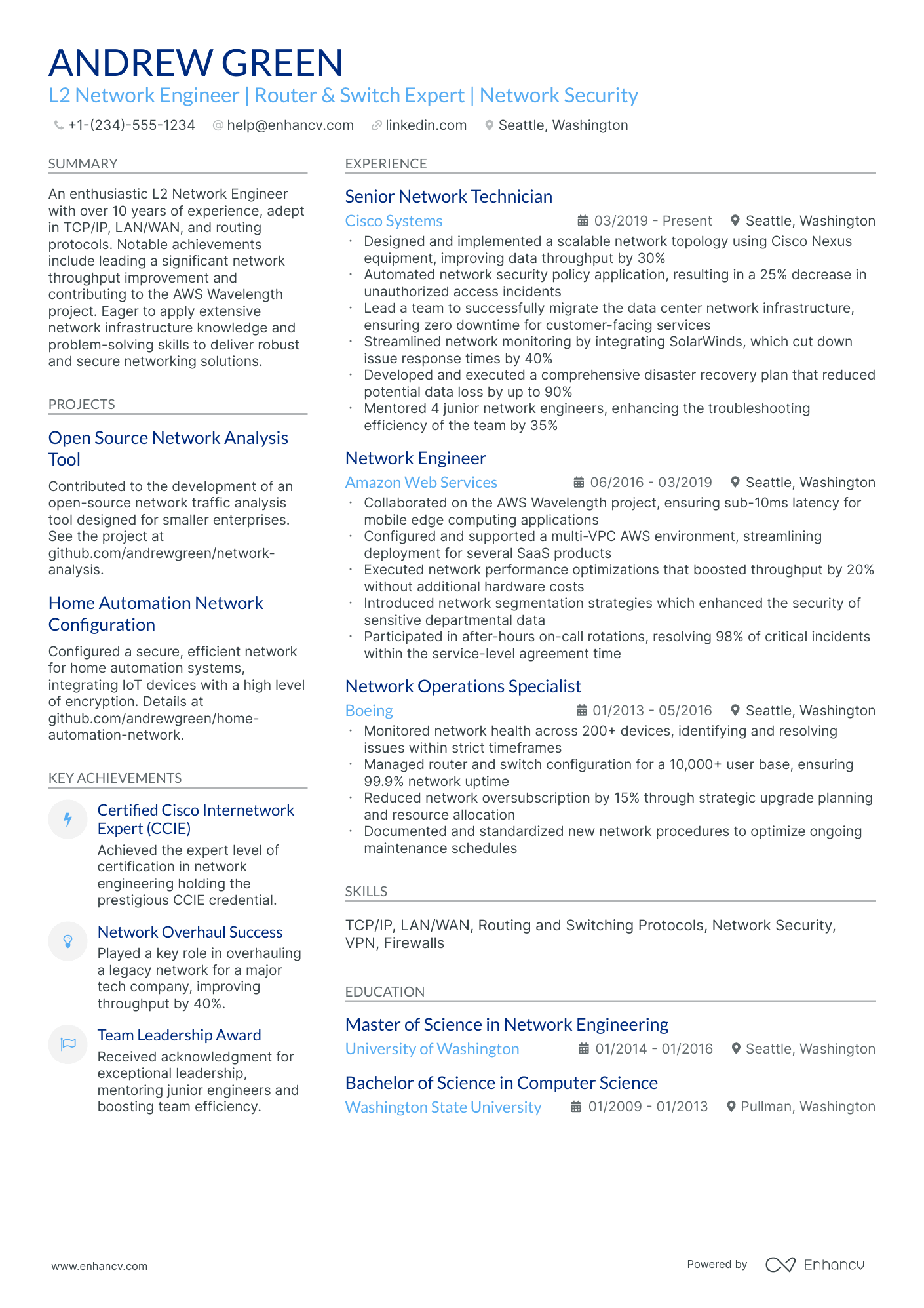 10 L2 Network Engineer Resume Examples & Guide for 2026