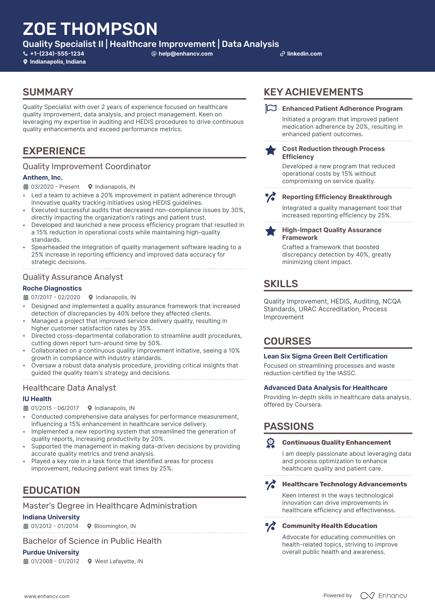 10 Quality Specialist Resume Examples & Guide for 2025