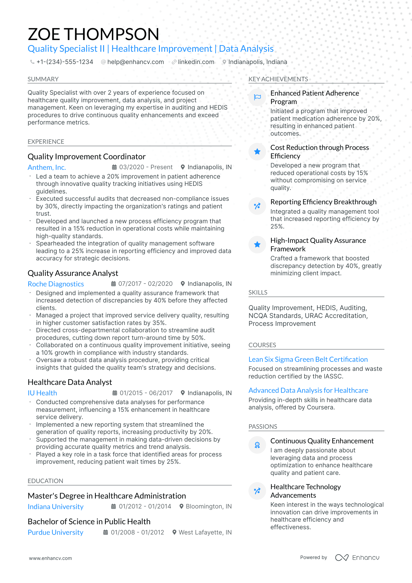 10 Quality Specialist Resume Examples & Guide for 2025
