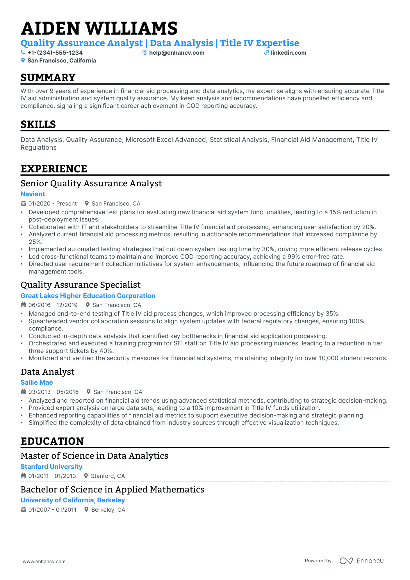 10 Quality Assurance Analyst Resume Examples & Guide for 2026