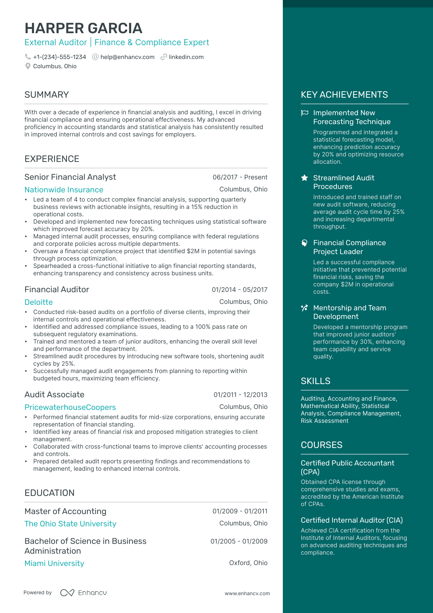 10 External Auditor Resume Examples & Guide for 2026