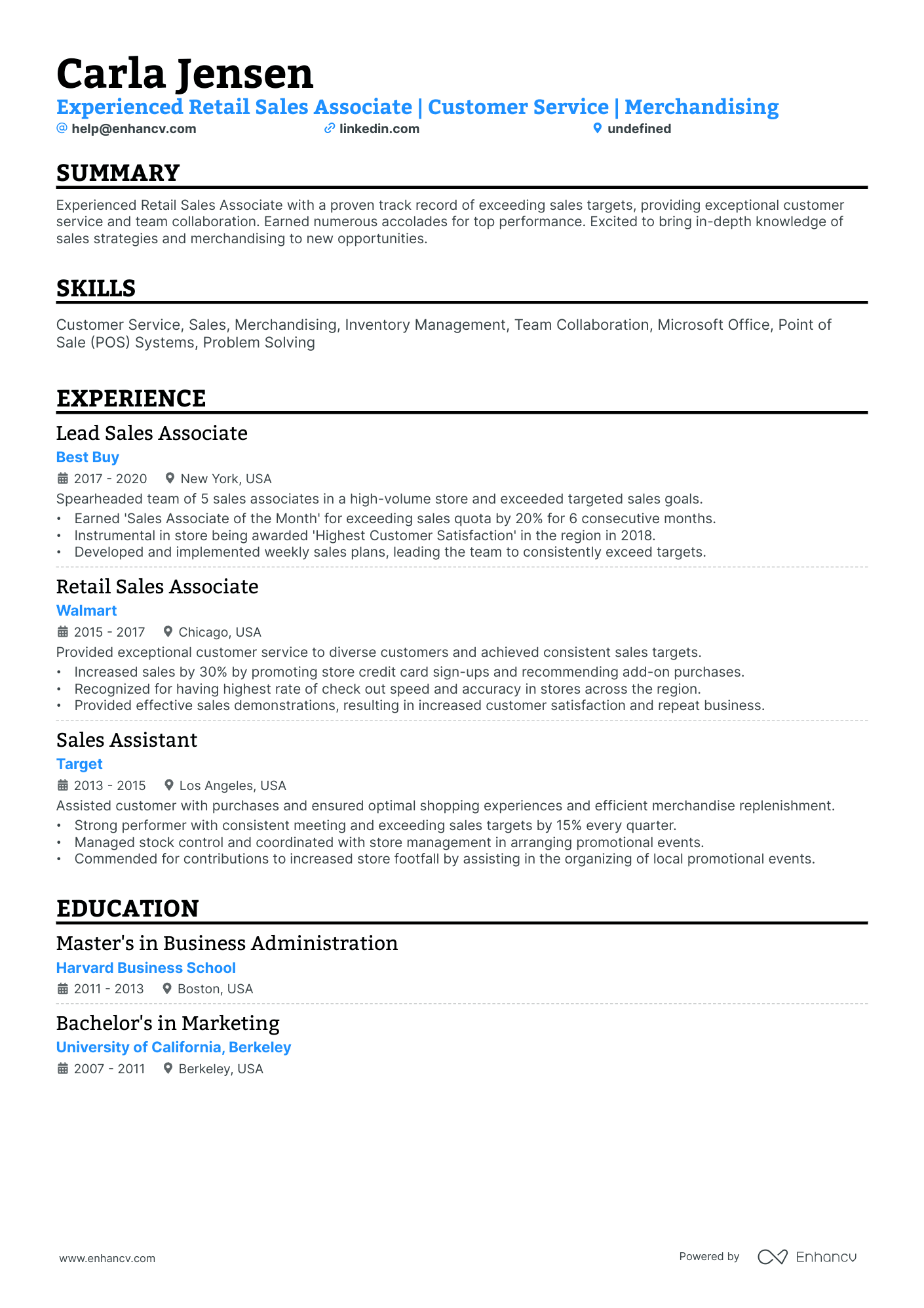 10 Retail Sales Associate Resume Examples & Guide for 2026