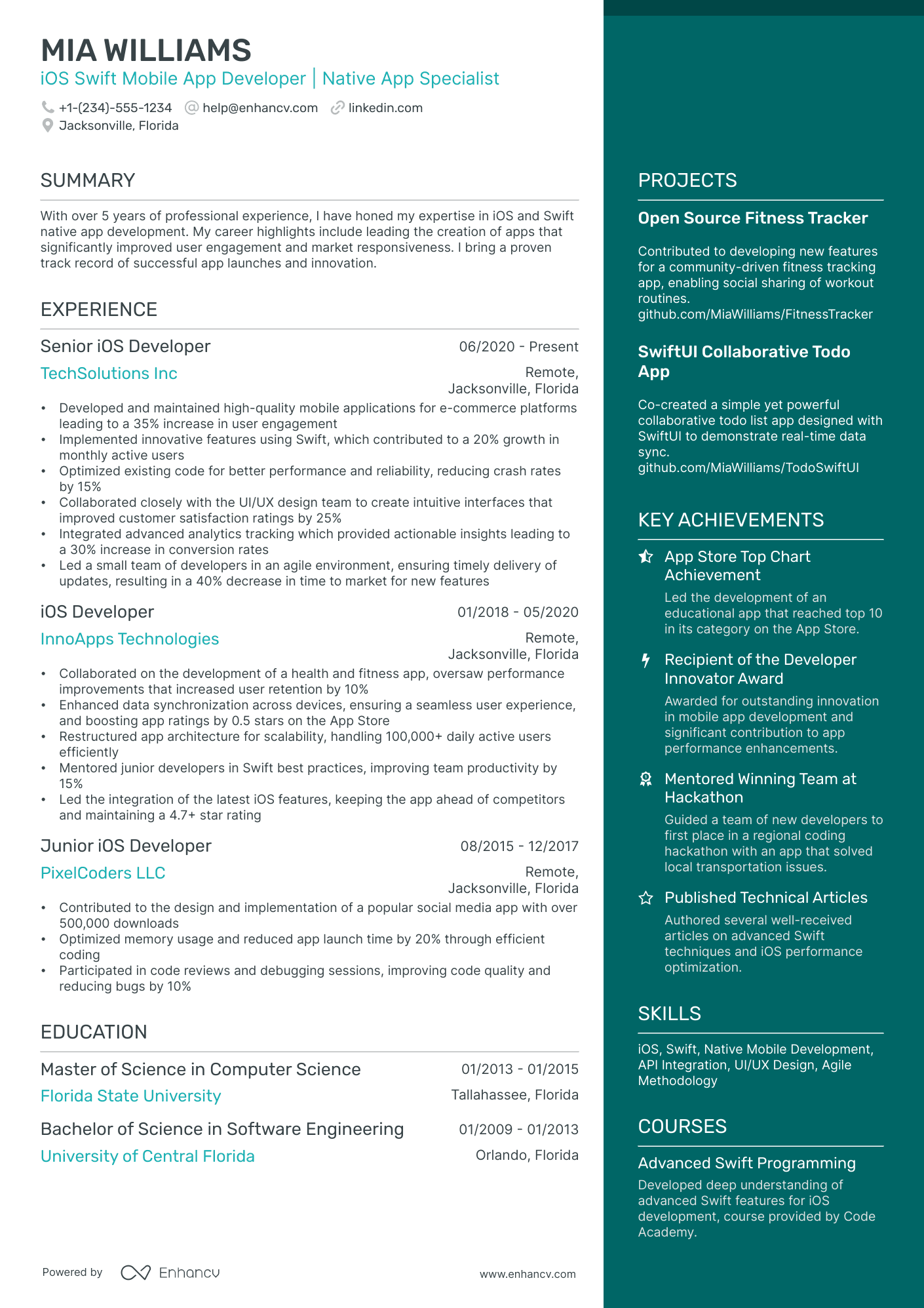 10 Mobile Application Developer Resume Examples & Guide for 2025