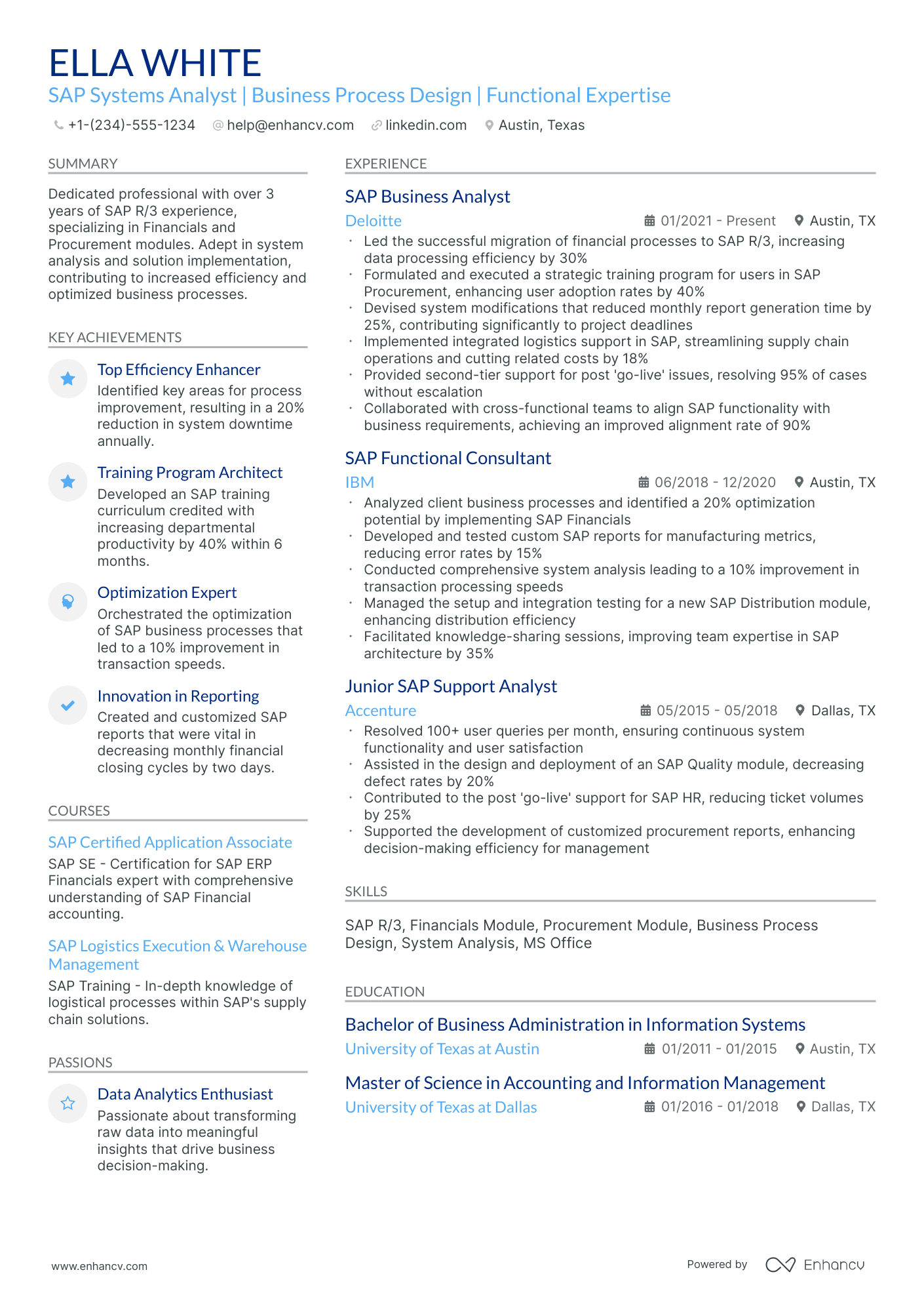 10 SAP Business Analyst Resume Examples & Guide for 2025
