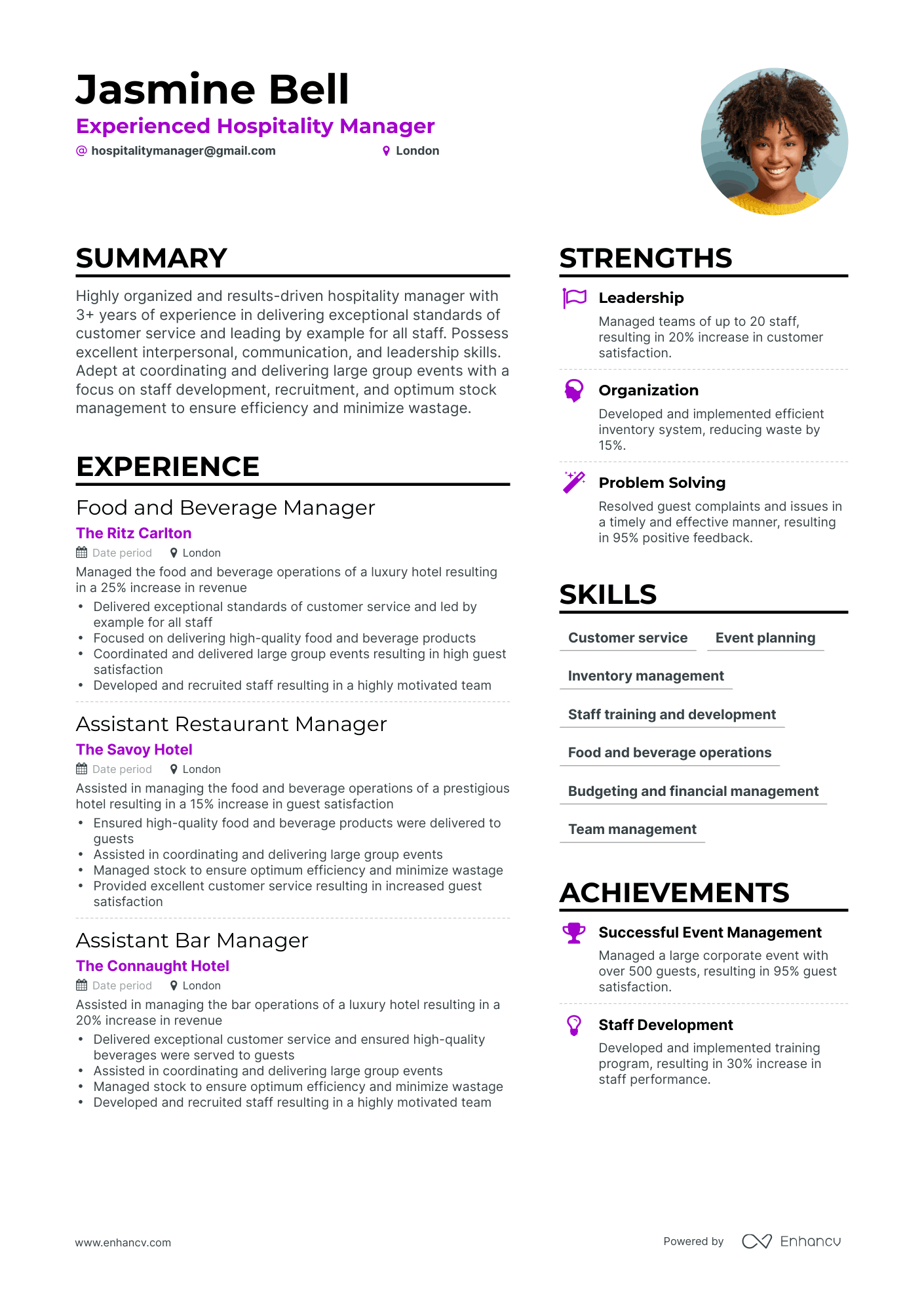 5 Hospitality Manager Resume Examples & Guide for 2024