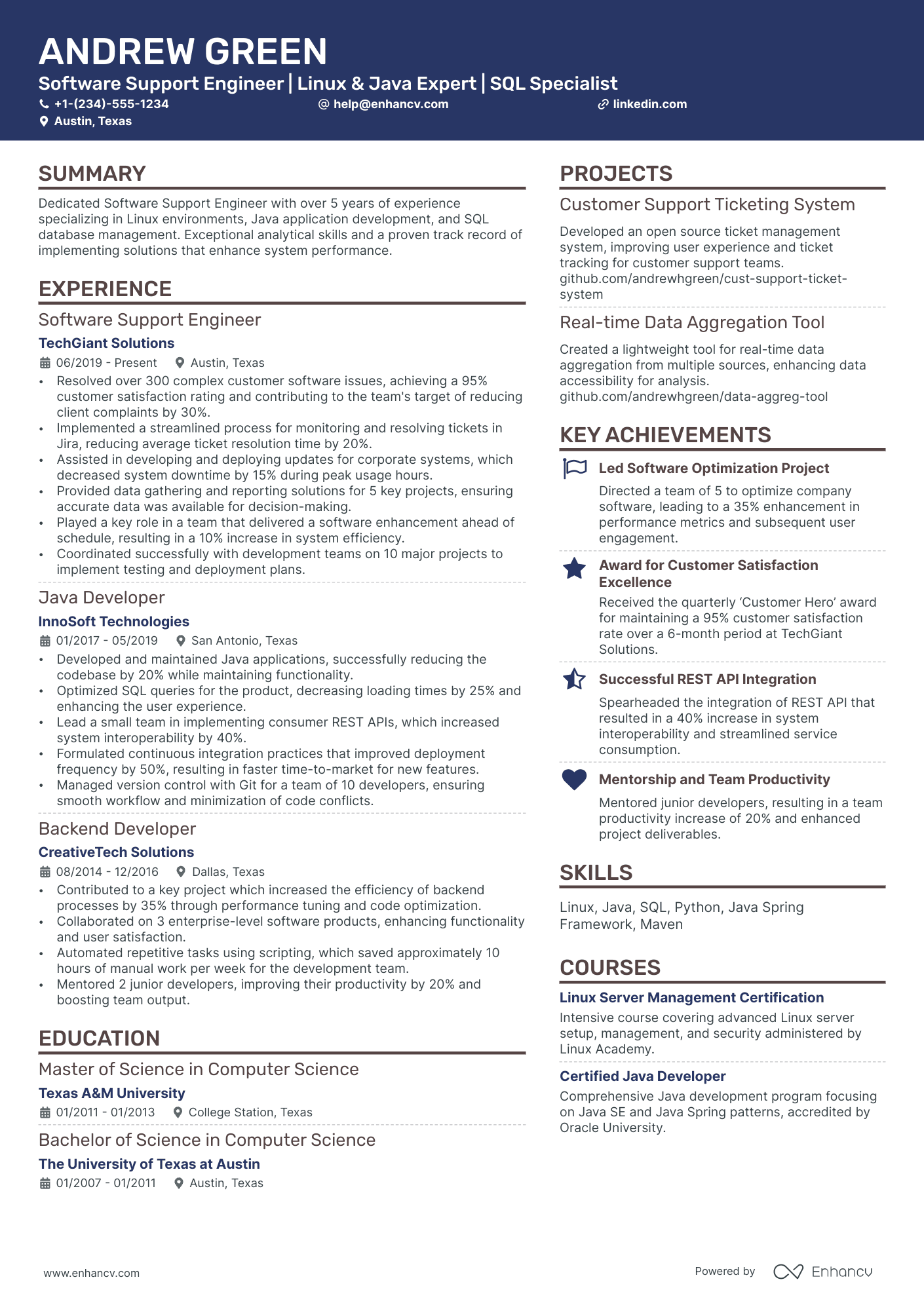 10 Software Support Engineer Resume Examples & Guide for 2026