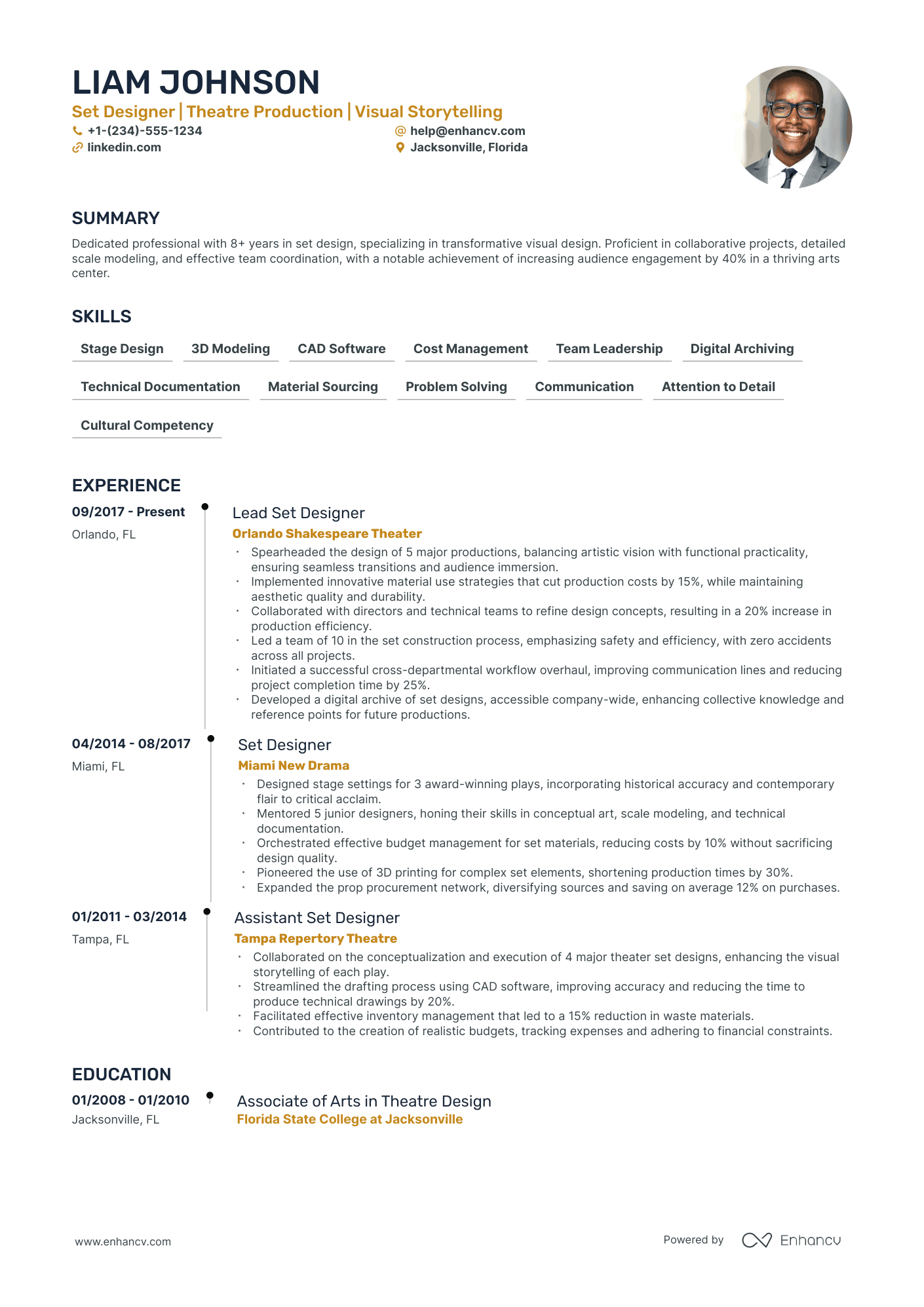 5 Set Designer Resume Examples & Guide for 2024