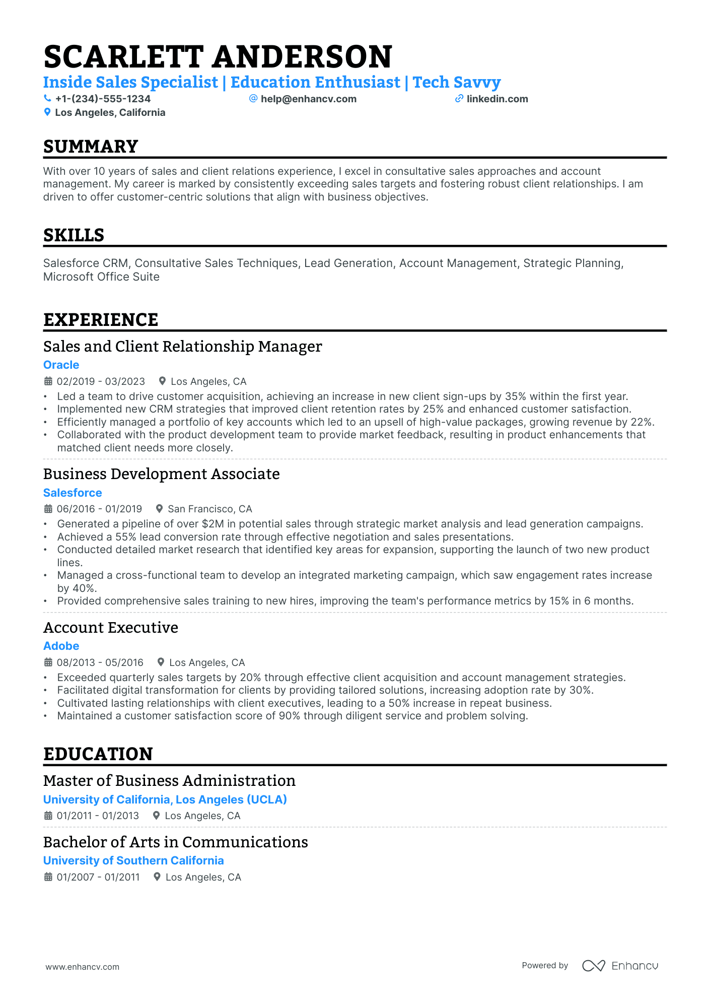 10 Sales Specialist Resume Examples & Guide for 2025
