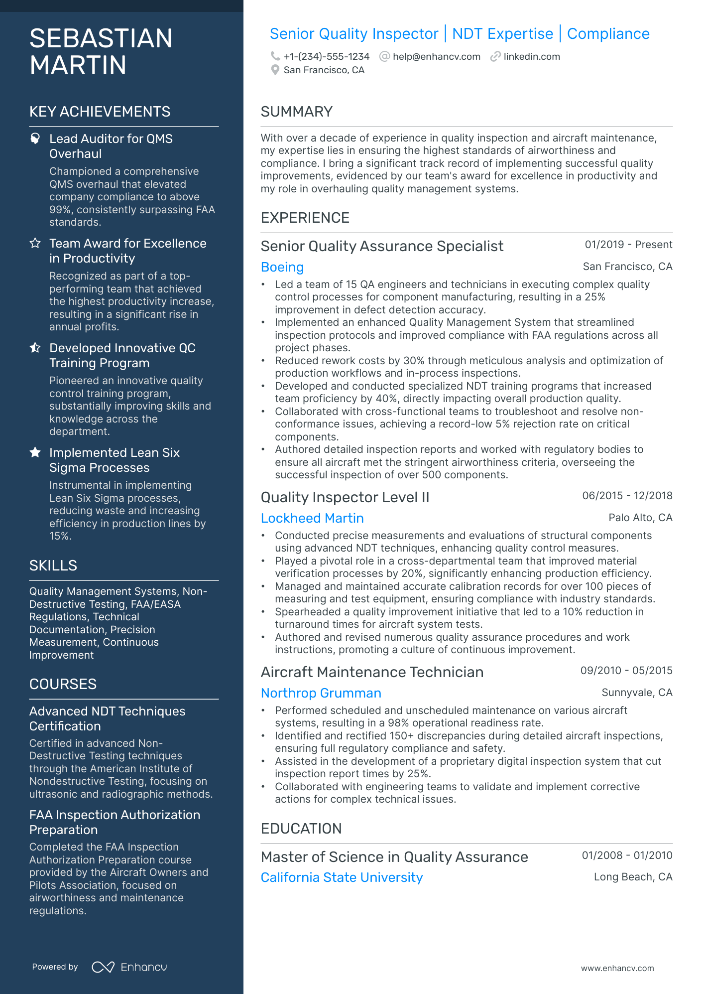 10 Quality Inspector Resume Examples, Templates & Guide for 2026