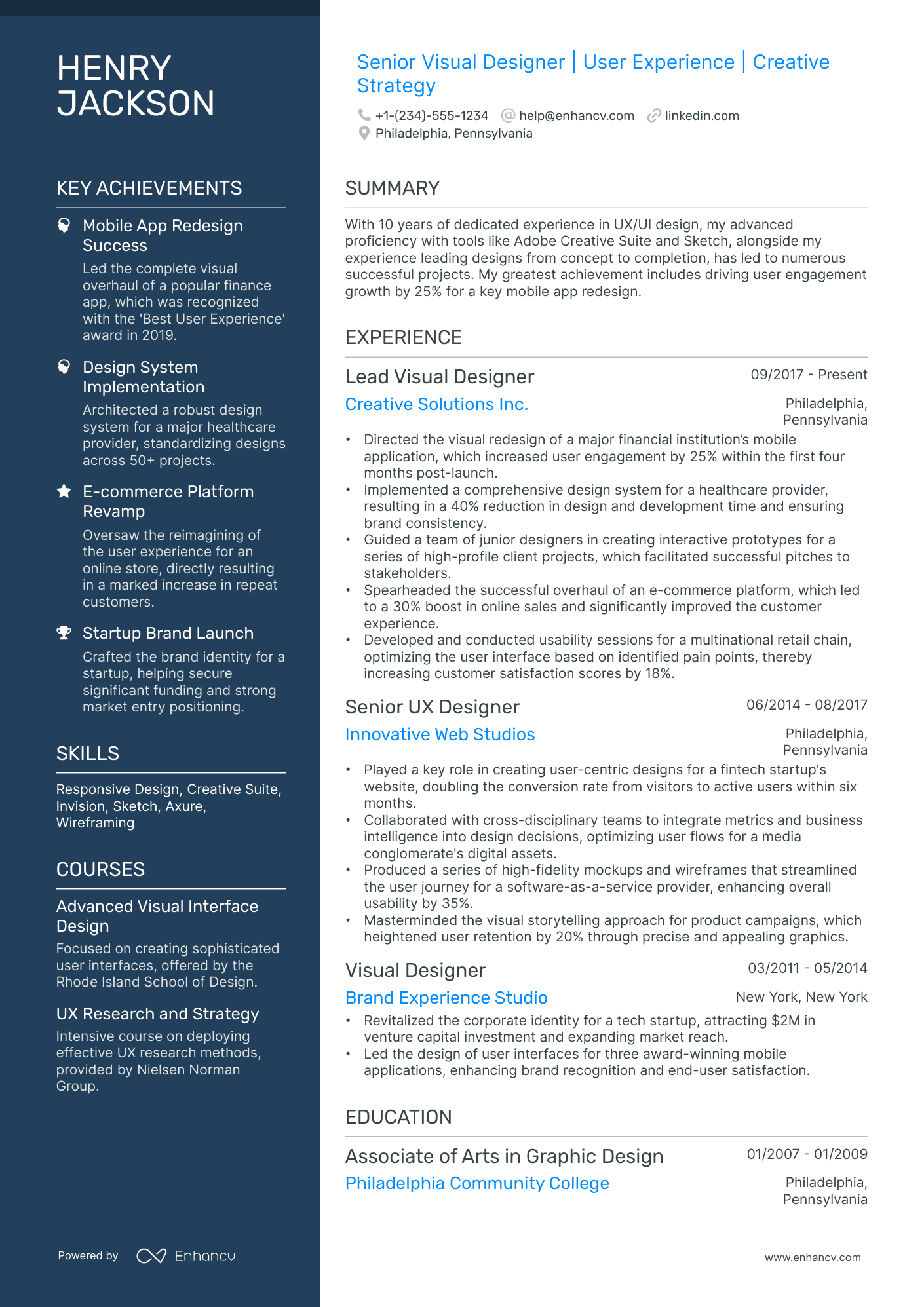 10 Visual Designer Resume Examples & Guide for 2026