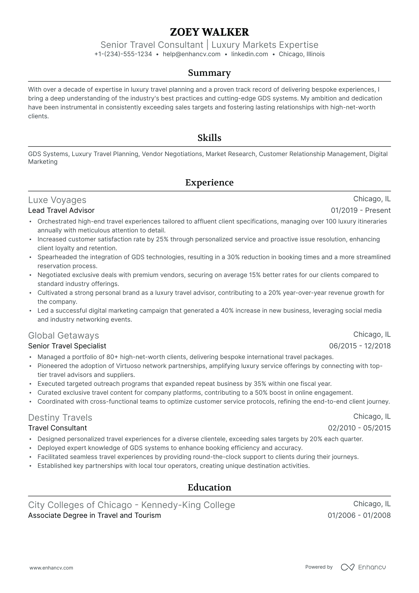 Travel Consultant Resume Examples & Guide for 2025