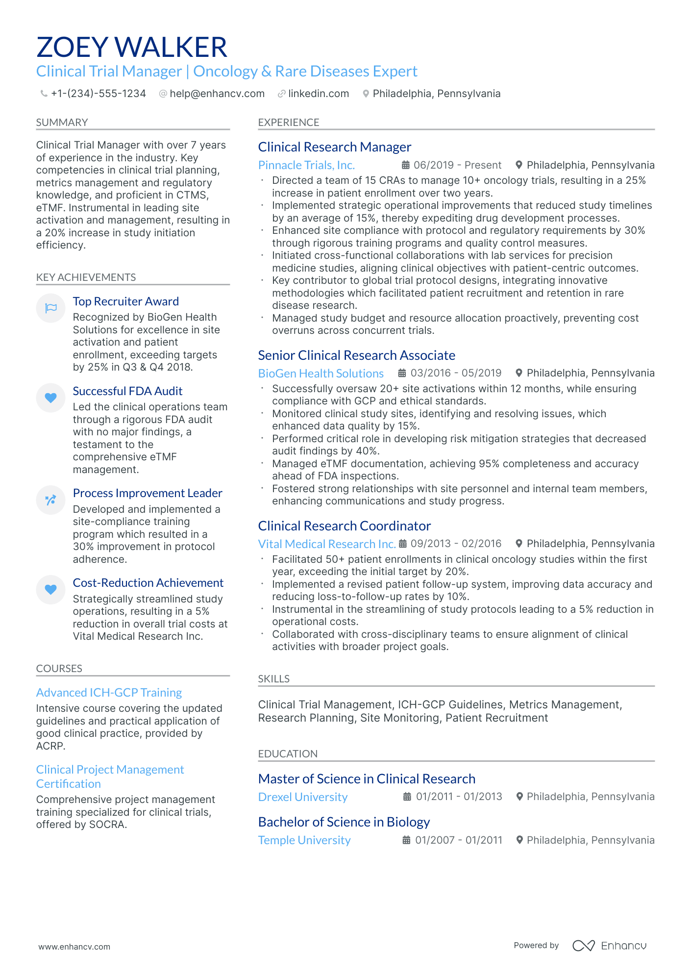 10 Clinical Trial Manager Resume Examples & Guide for 2026