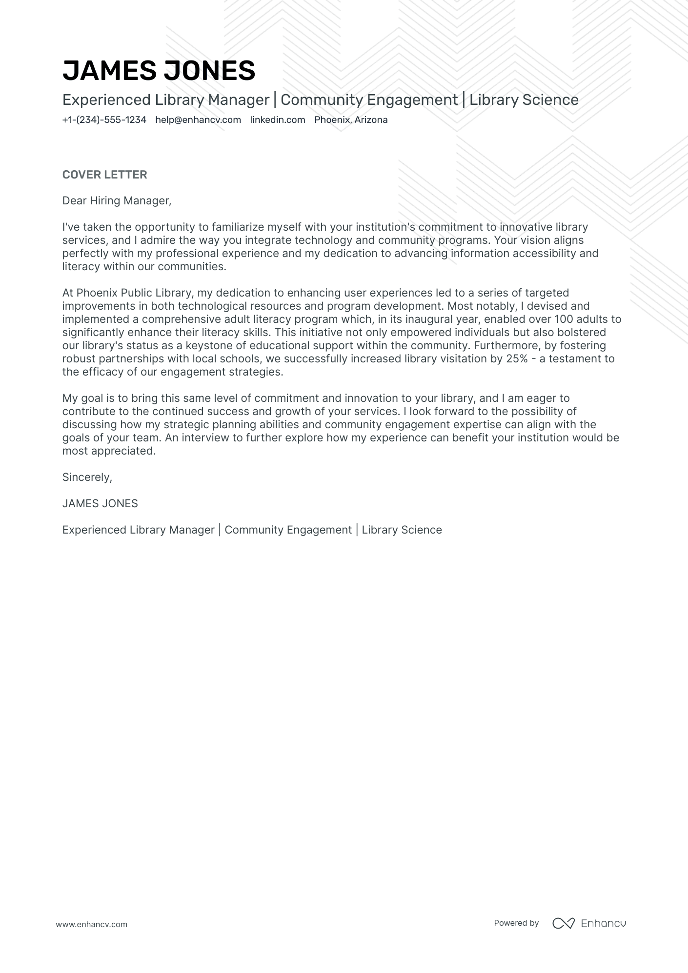 5 Professional Librarian Cover Letter Examples and Template for 2026 ...