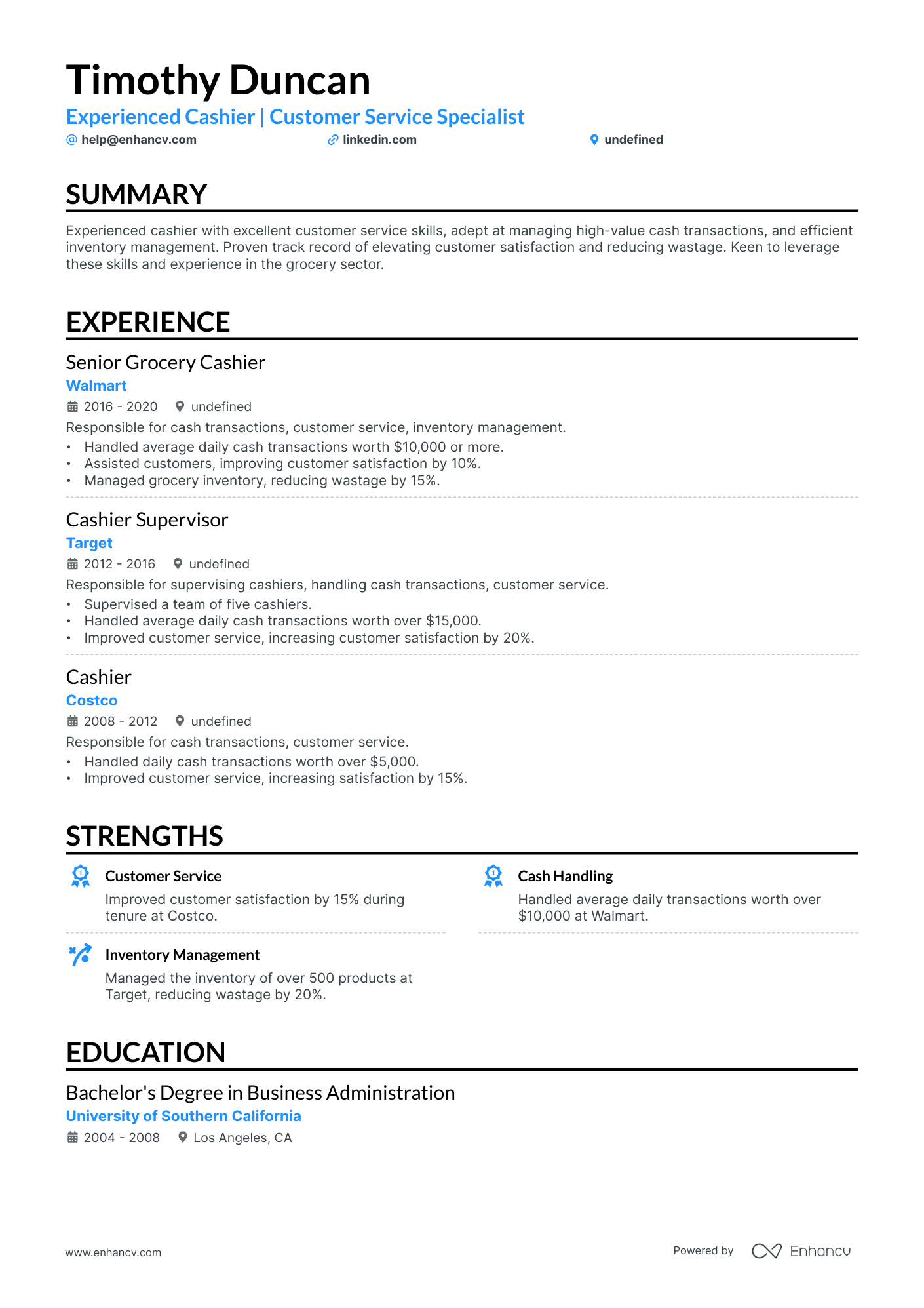 5 Grocery Store Cashier Resume Examples & Guide for 2024