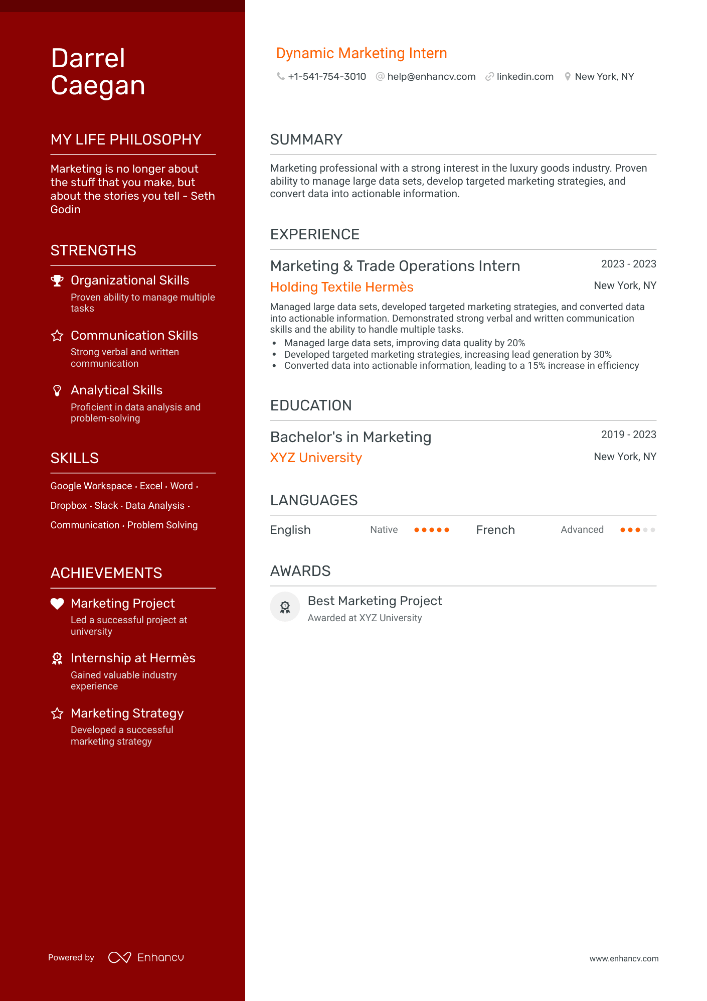 5 Marketing Intern Resume Examples & Guide for 2024