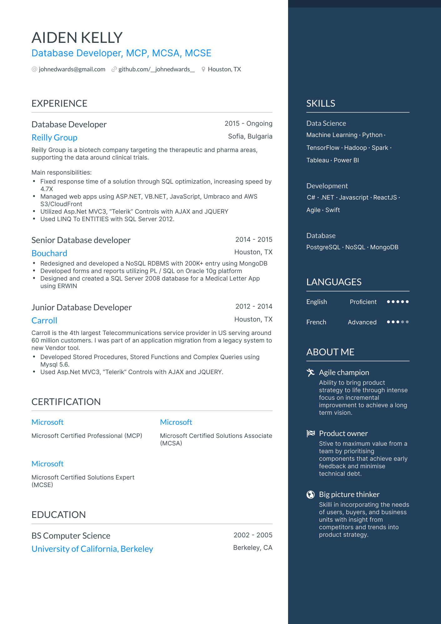 5 MongoDB Resume Examples & Guide for 2024