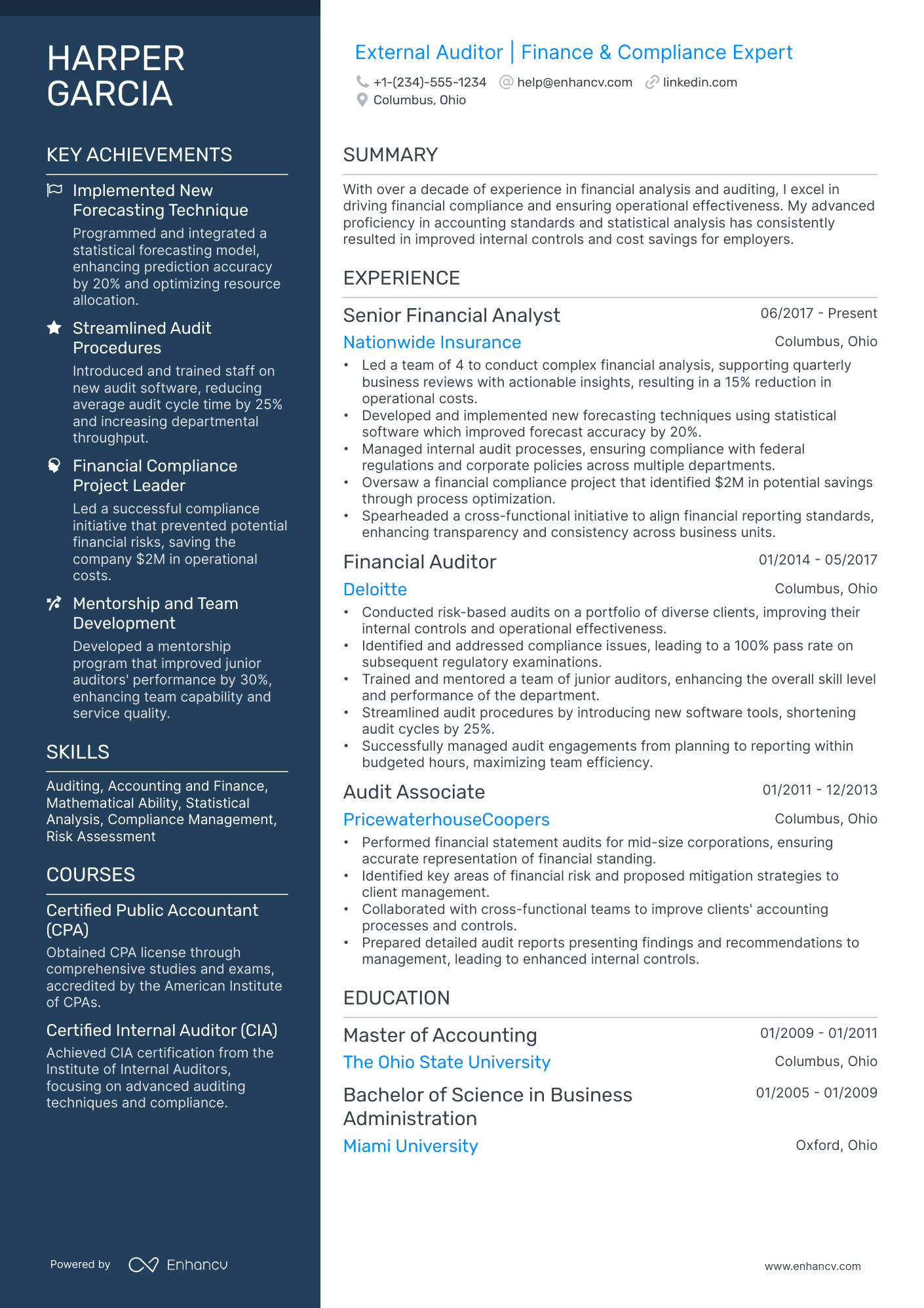 10 External Auditor Resume Examples & Guide for 2026