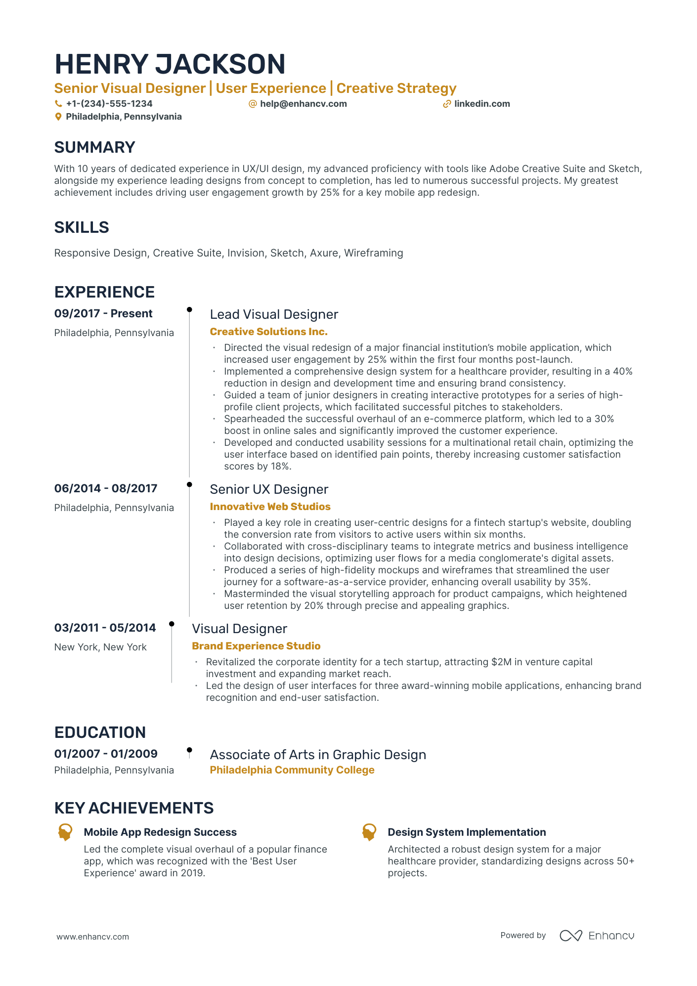 10 Visual Designer Resume Examples & Guide for 2026