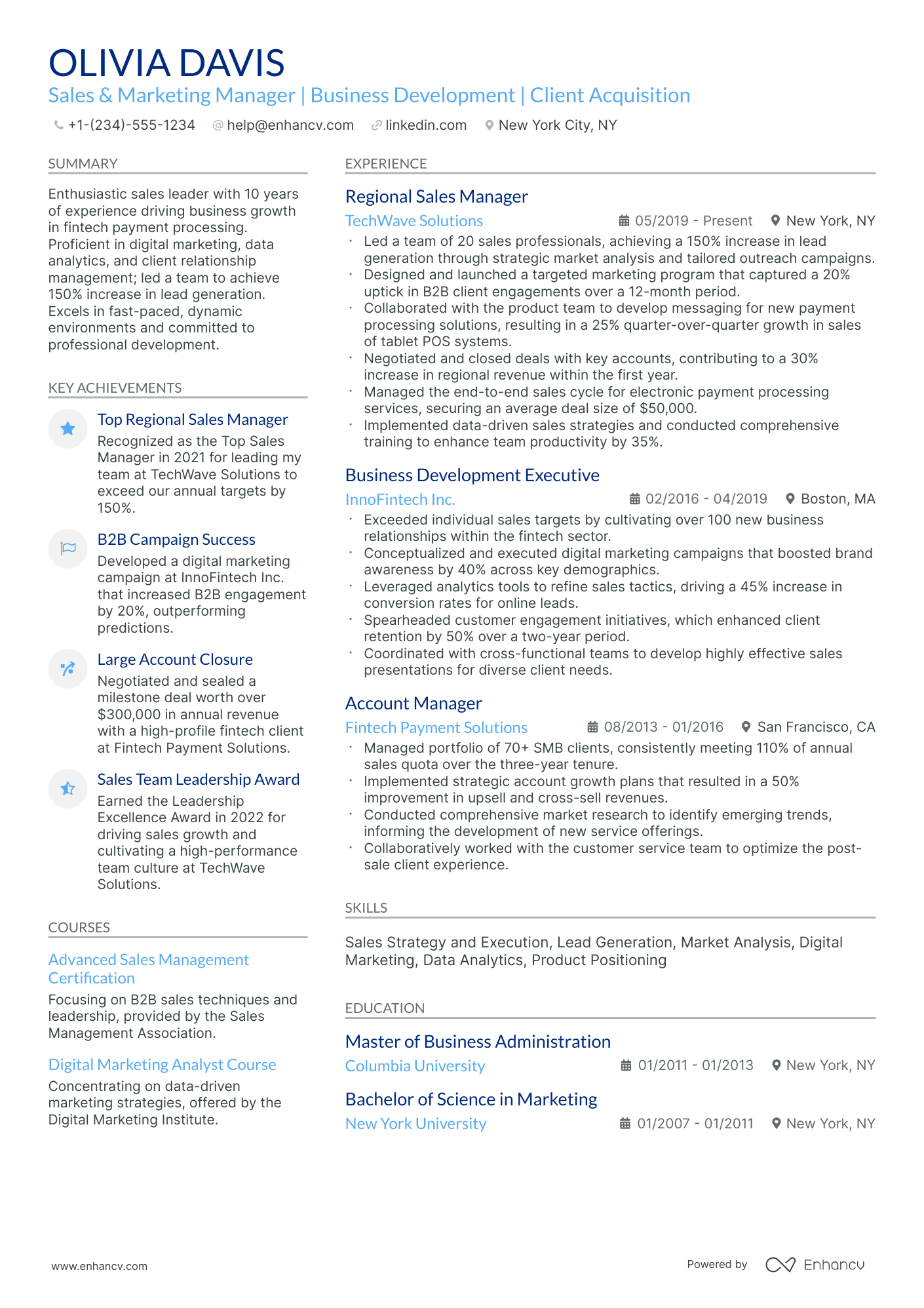 10 Sales Marketing Manager Resume Examples & Guide for 2025