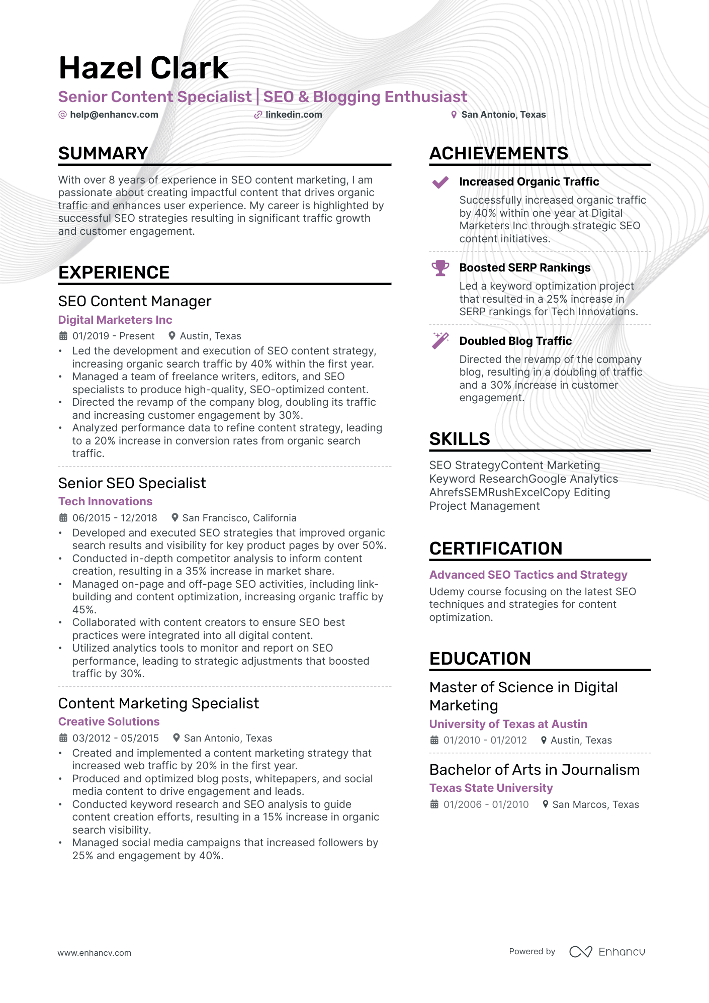 3 SEO Resume Examples & Guide for 2024