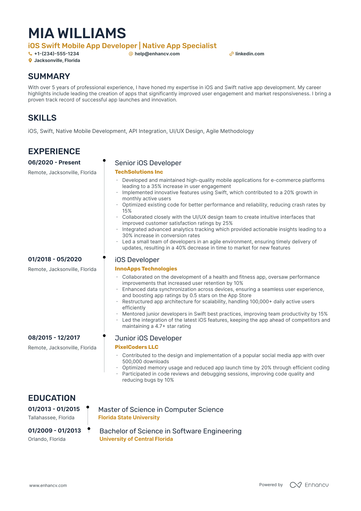 10 Mobile Application Developer Resume Examples & Guide for 2026