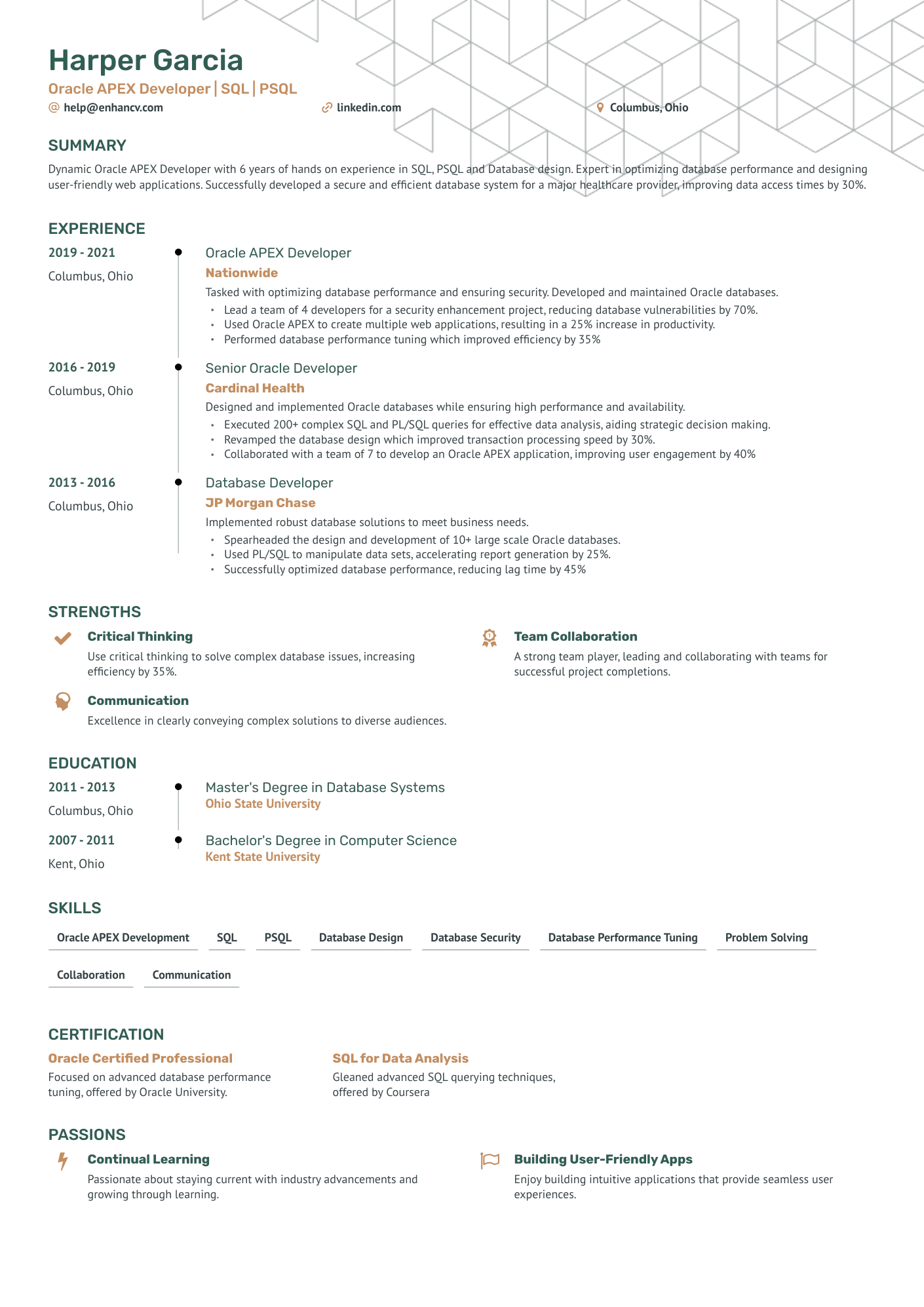 11 SQL Developer Resume Examples & Guide for 2024