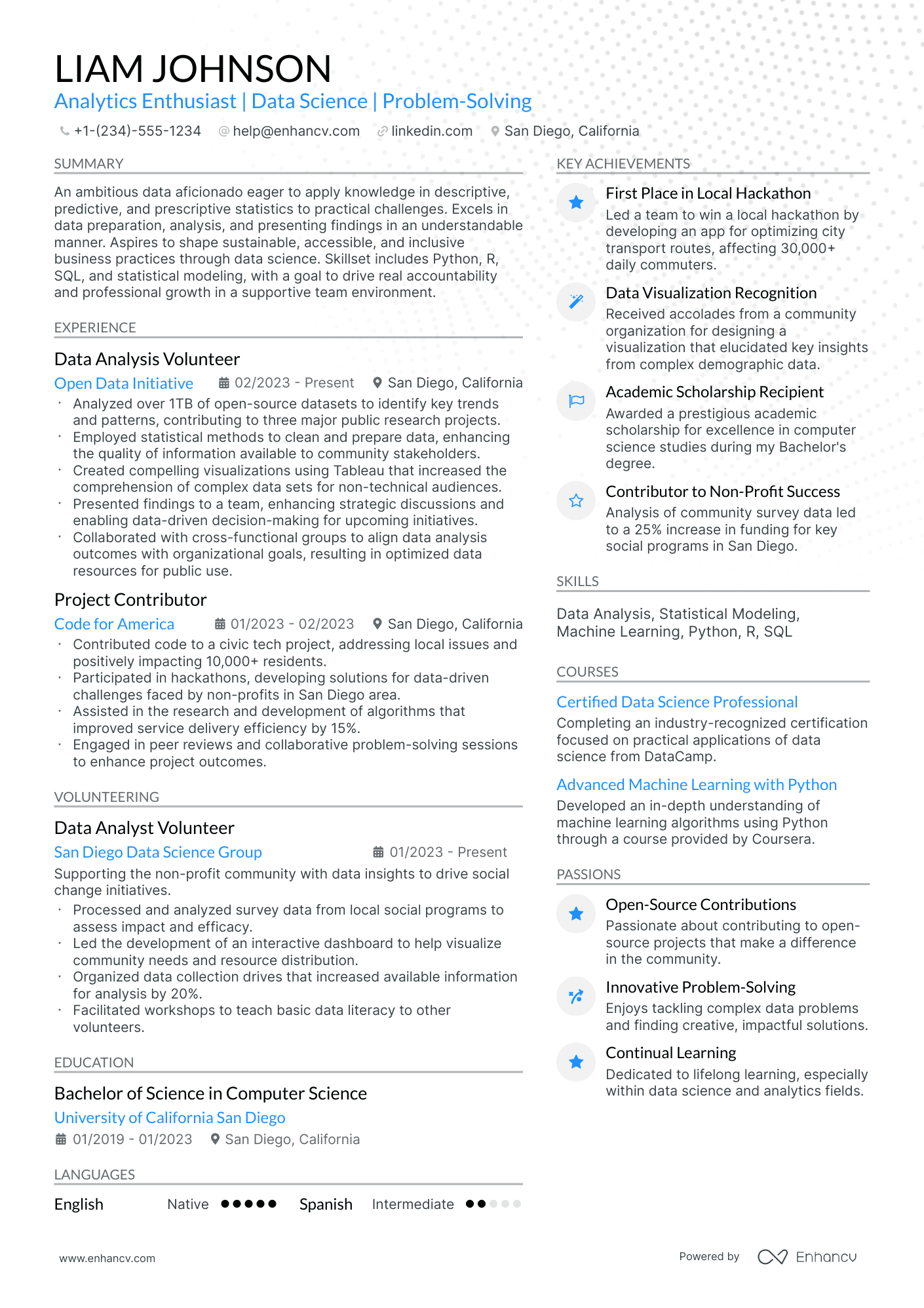 10 Data Science Intern Resume Examples & Guide for 2025