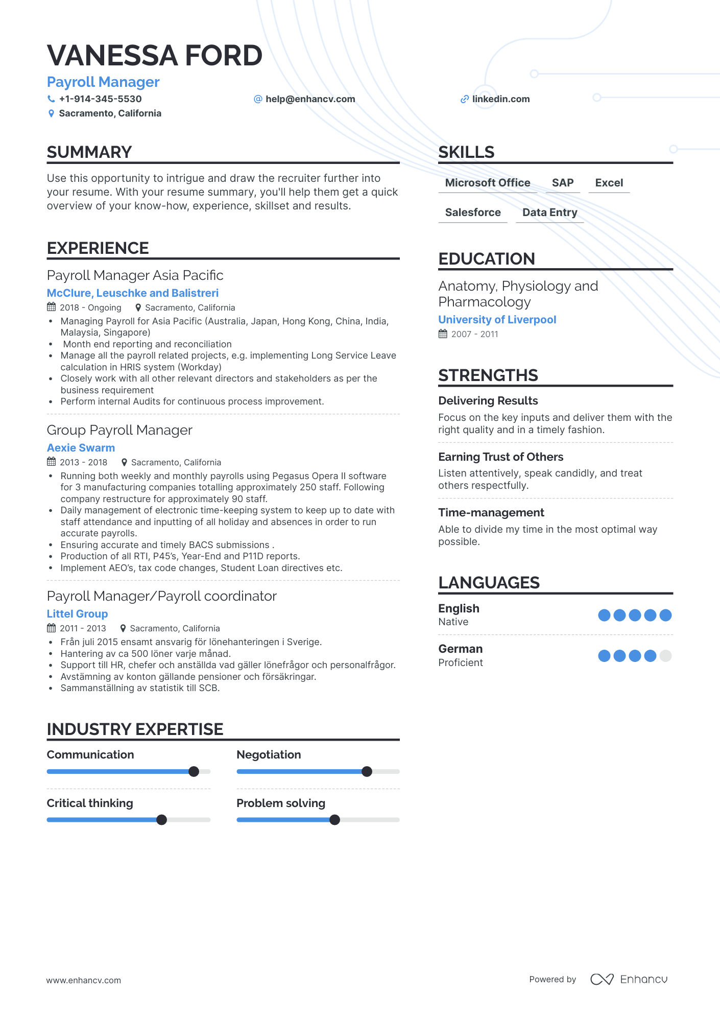 Payroll Manager Resume Examples & Guide for 2023 (Layout, Skills ...