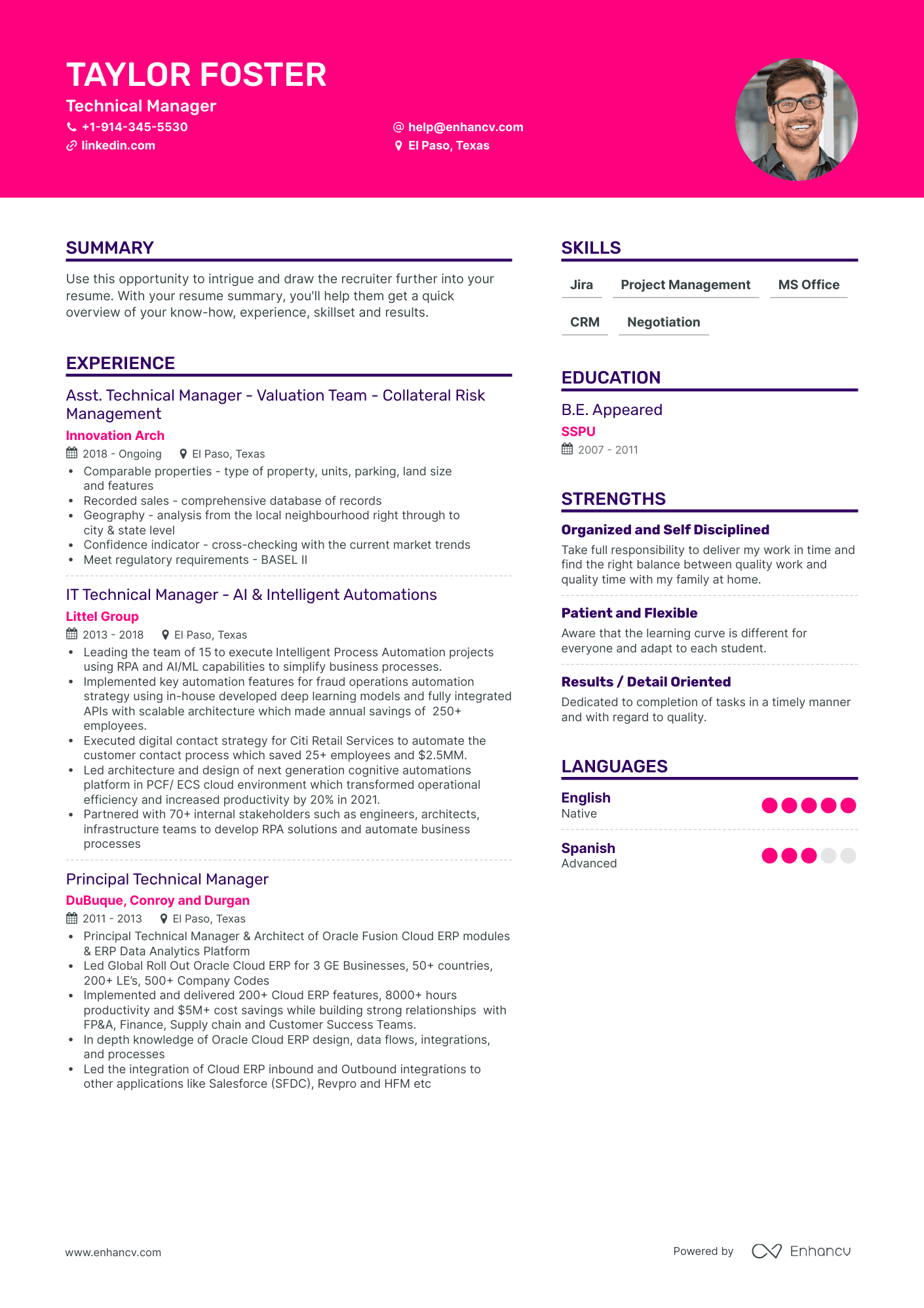 Technical Manager Resume Examples & Guide for 2023 (Layout, Skills ...