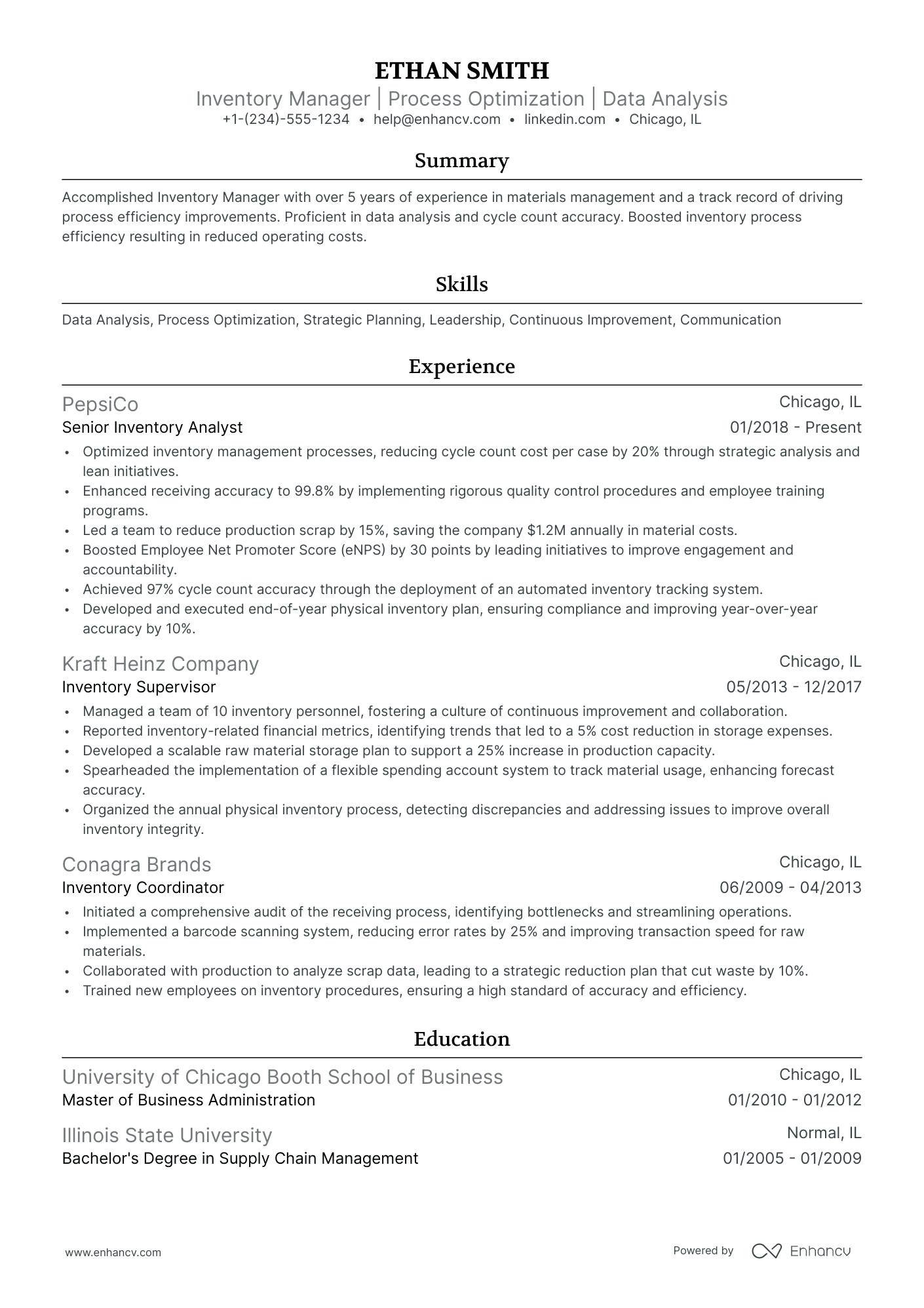 10 Inventory Manager Resume Examples & Guide for 2025