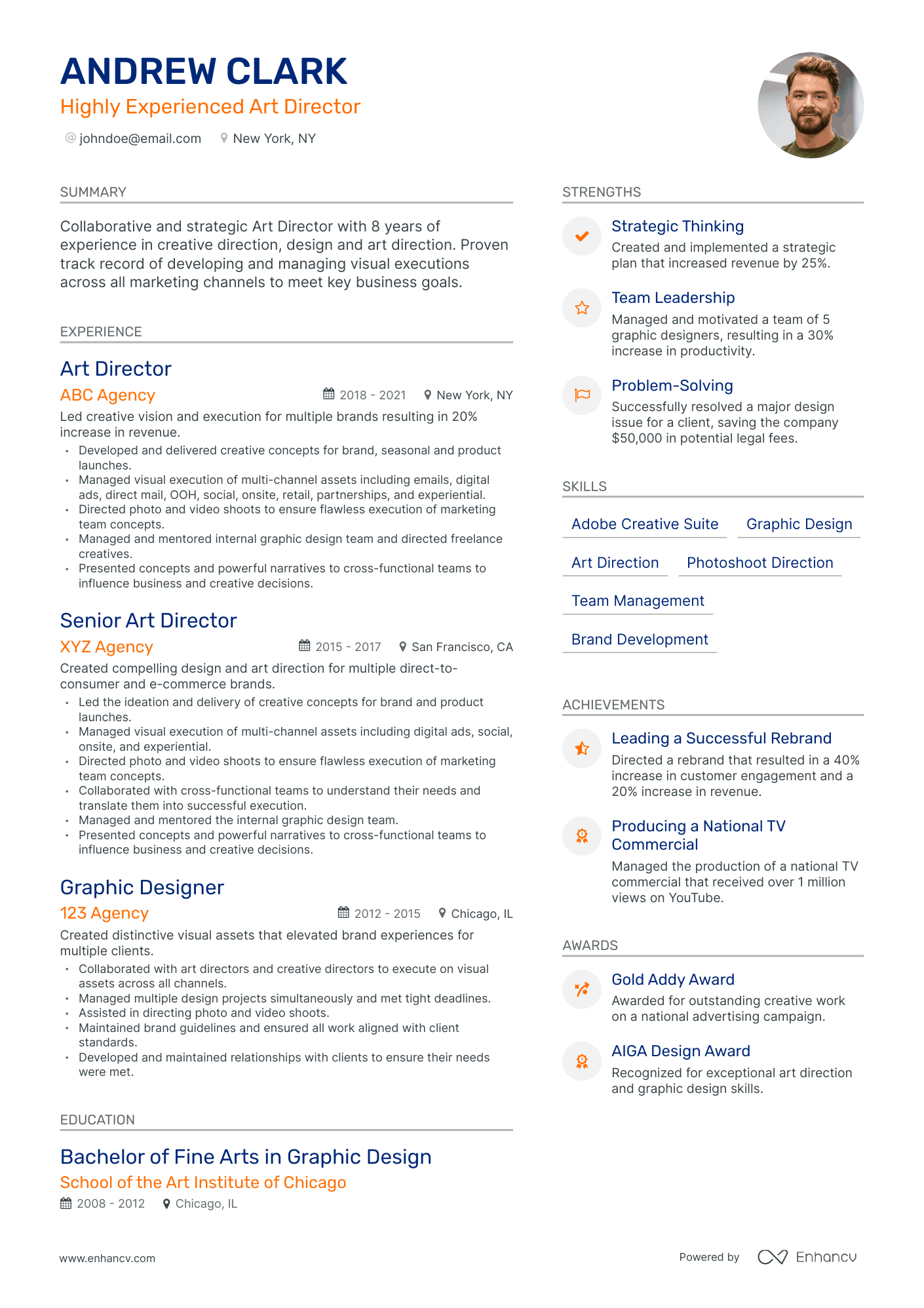 5 Art Director Resume Examples & Guide for 2023