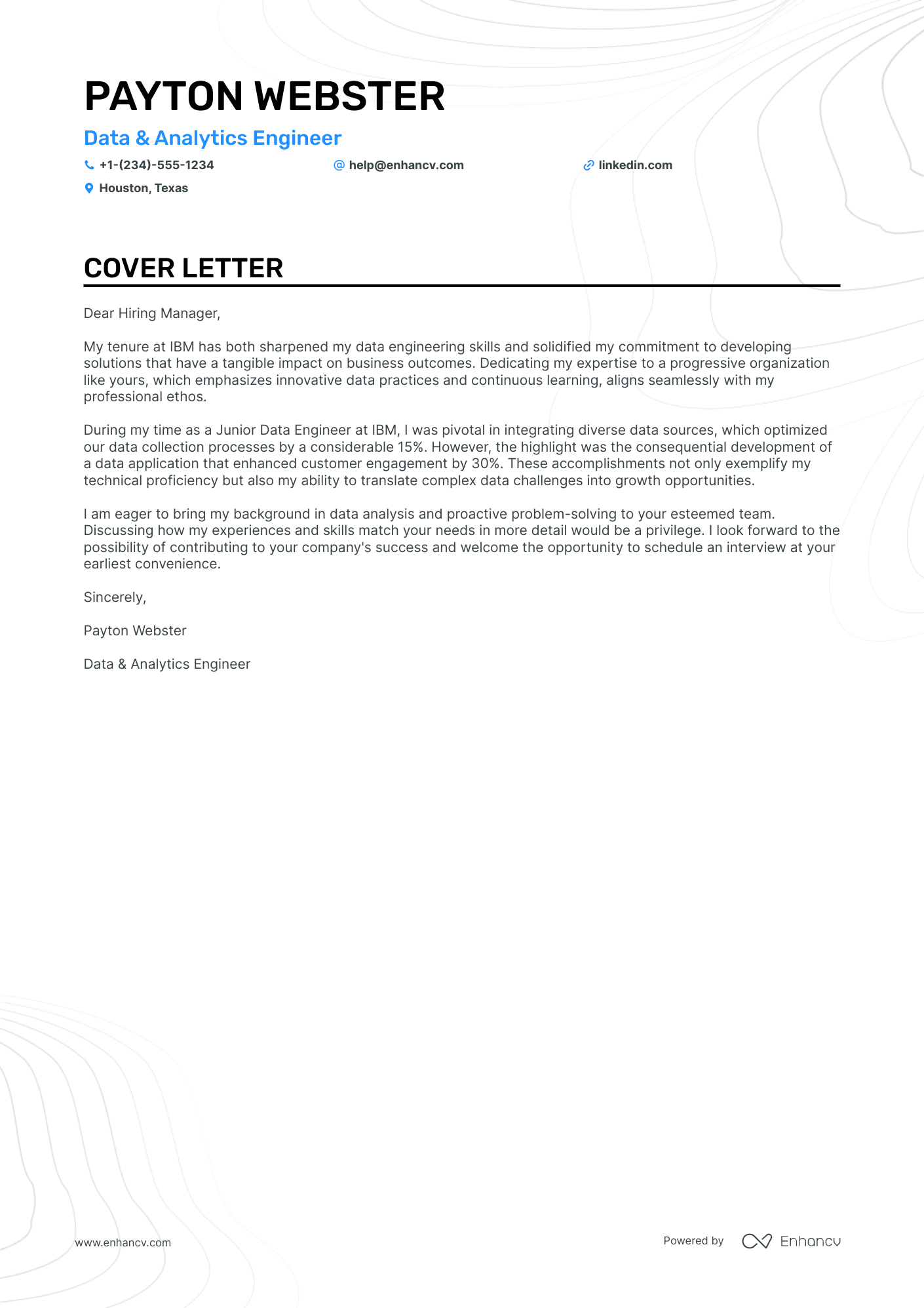 21 Professional Data Engineer Cover Letter Examples and Template for ...