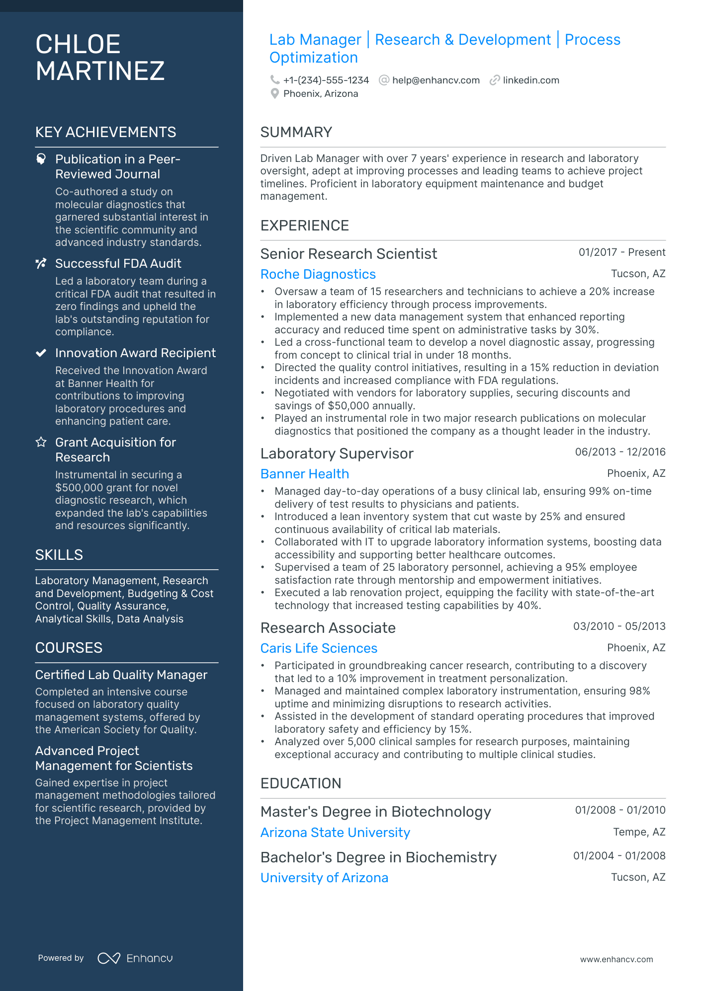 10 Lab Manager Resume Examples & Guide for 2025