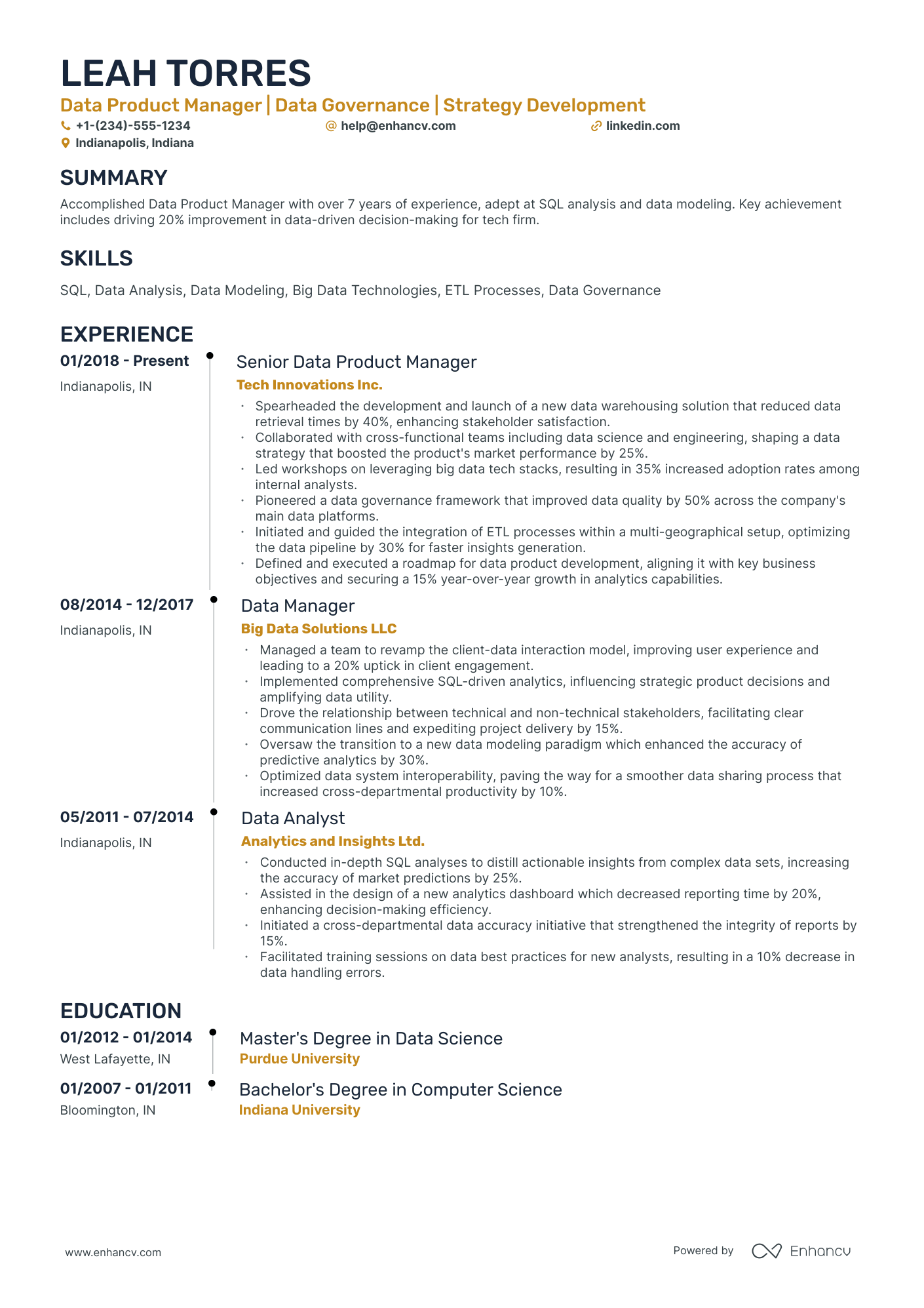10 Data Product Manager Resume Examples & Guide for 2026