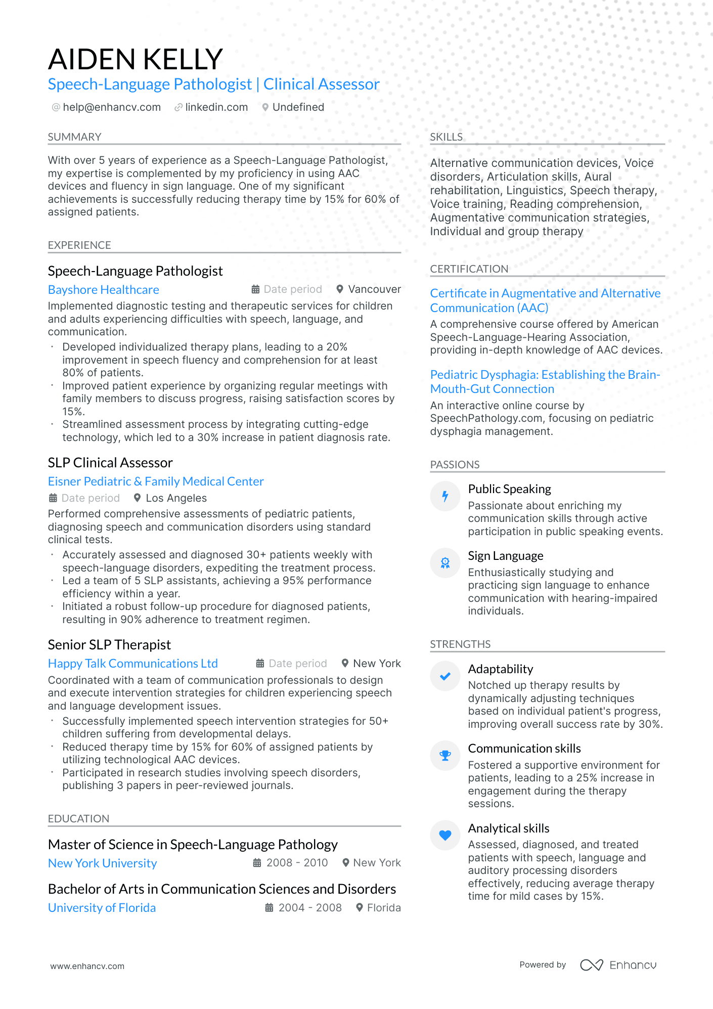 10 SLP Grad School Resume Examples & Guide for 2025