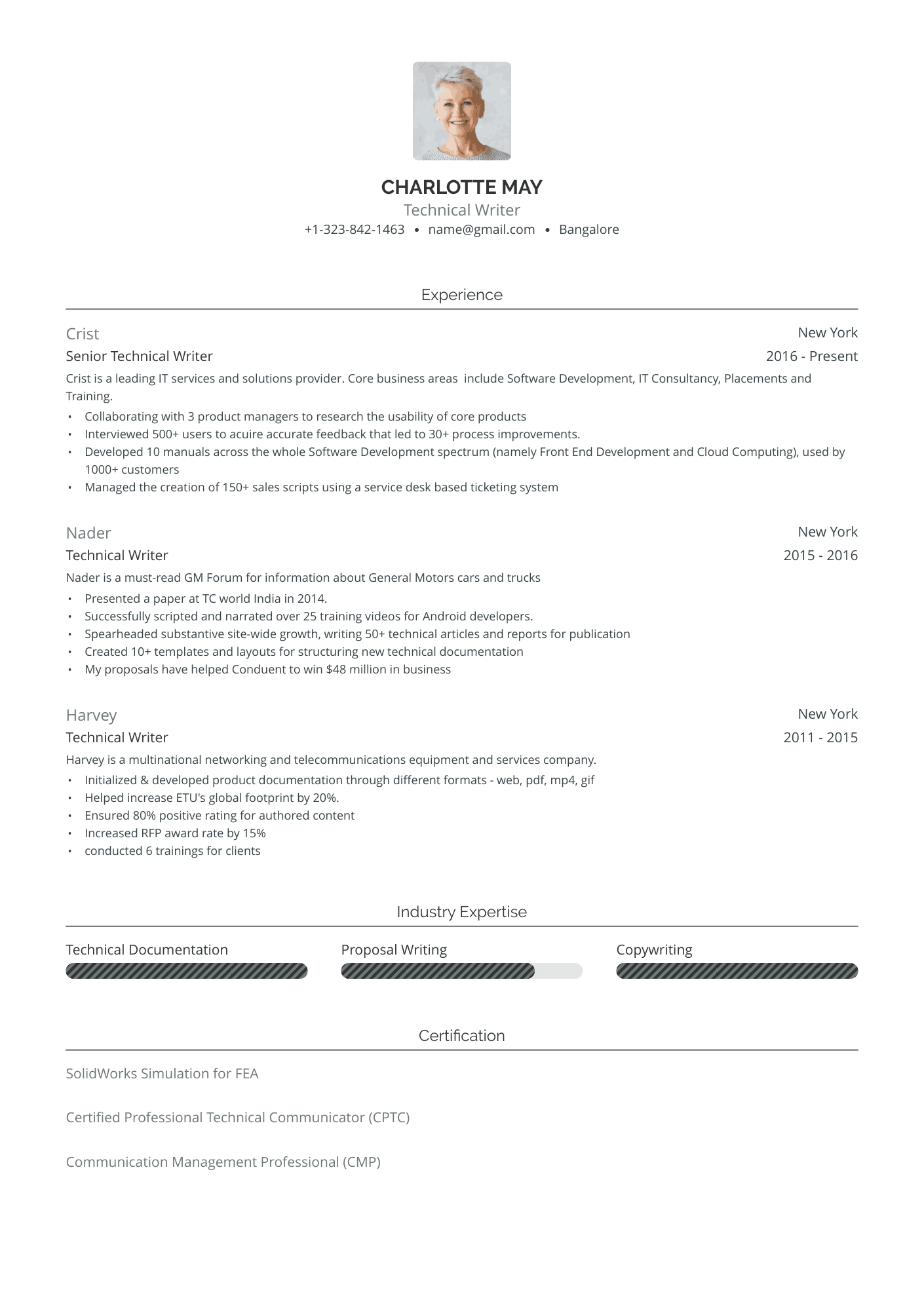 5 Technical Writer Resume Examples & Guide for 2025