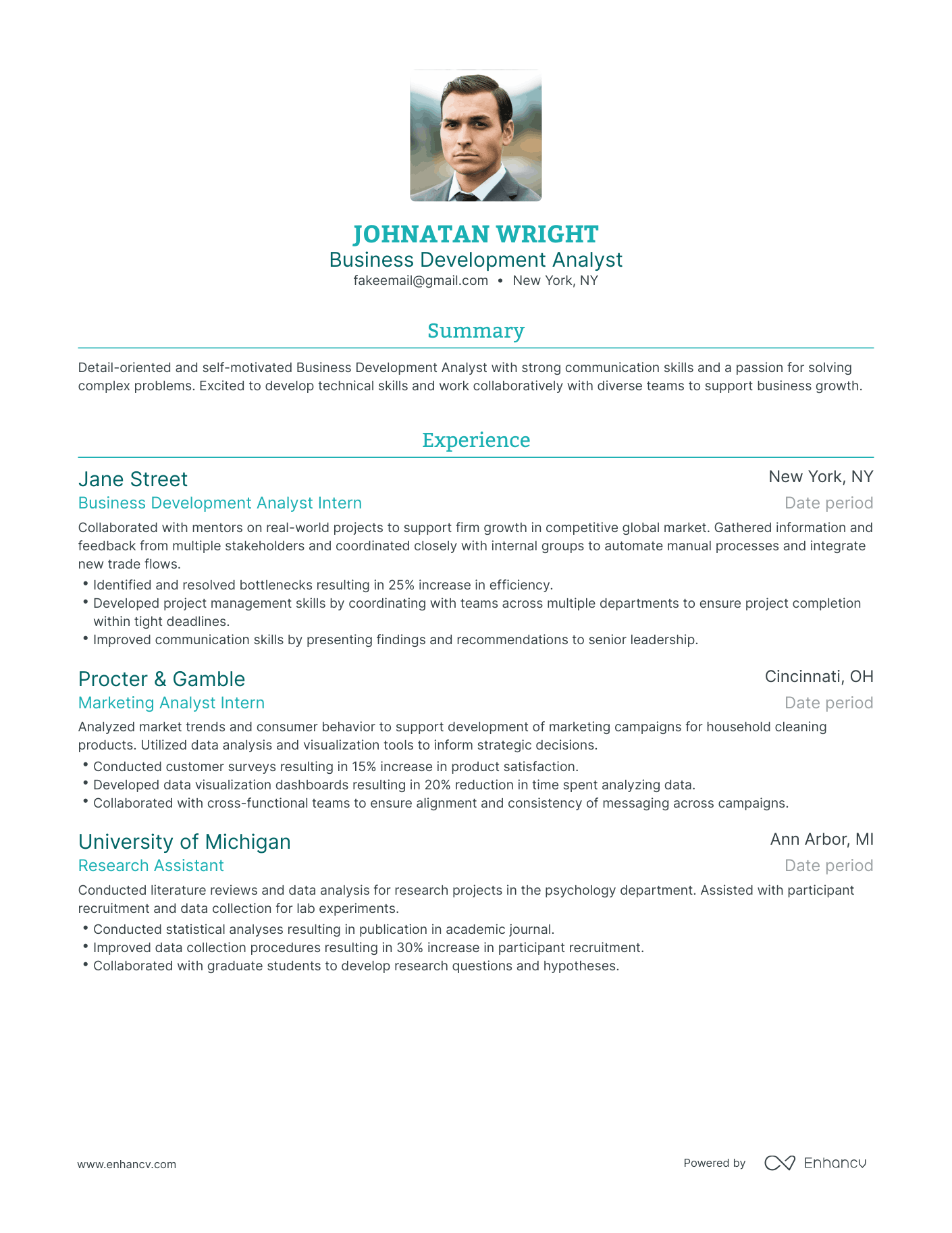 5 Business Development Analyst Resume Examples & Guide for 2024