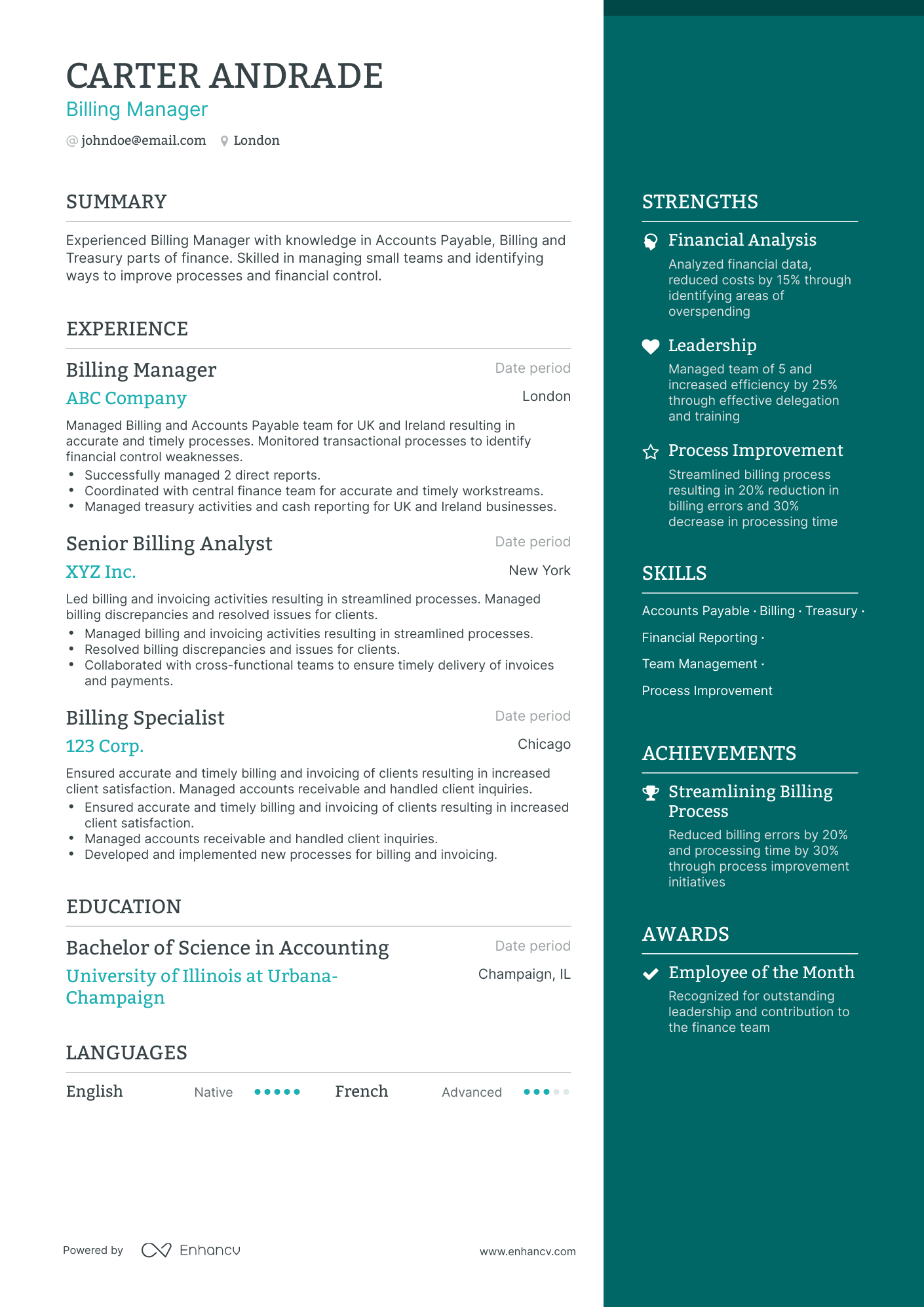 2 Billing Manager Resume Examples & Guide for 2023