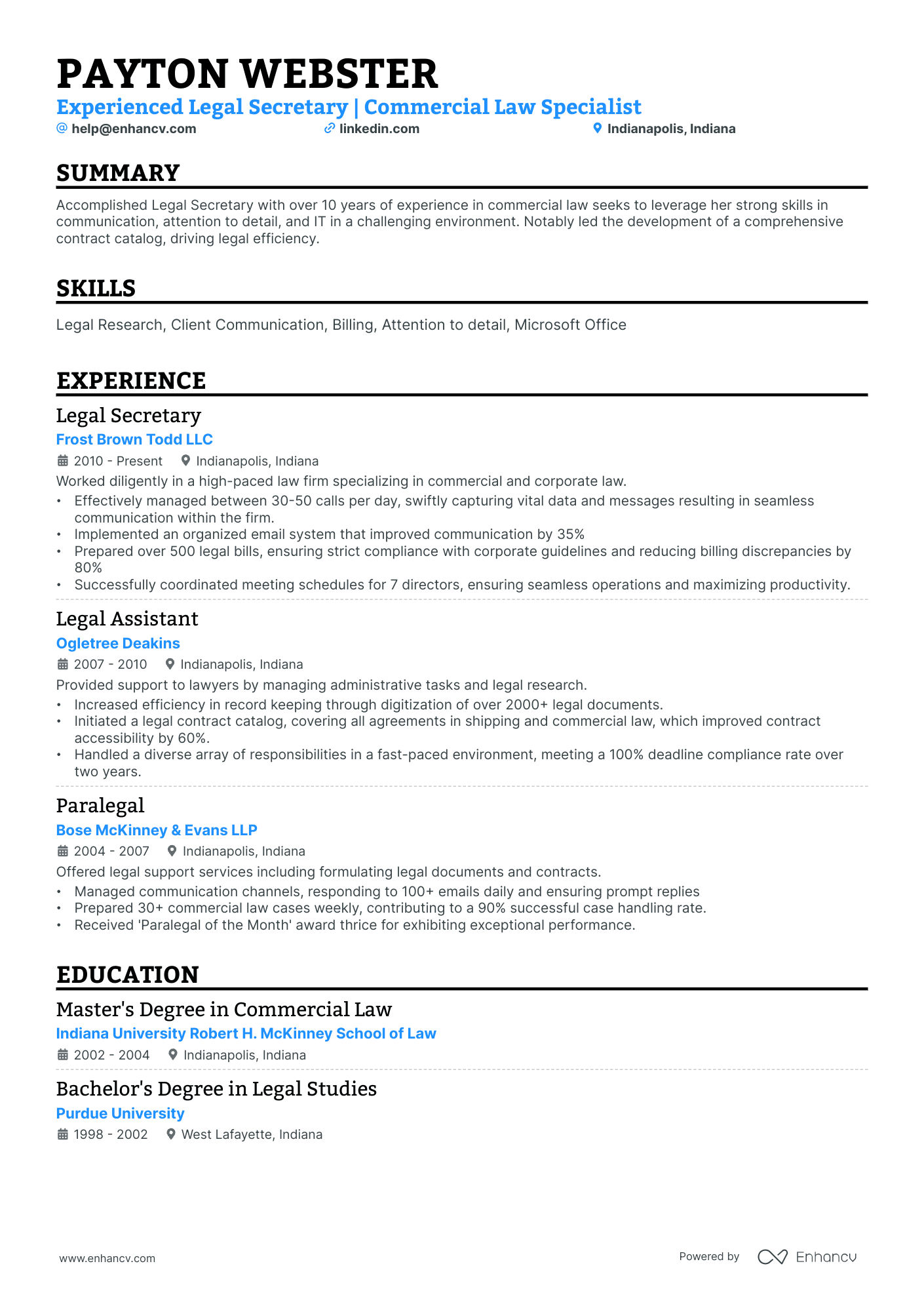 10 Legal Secretary Resume Examples & Guide for 2026
