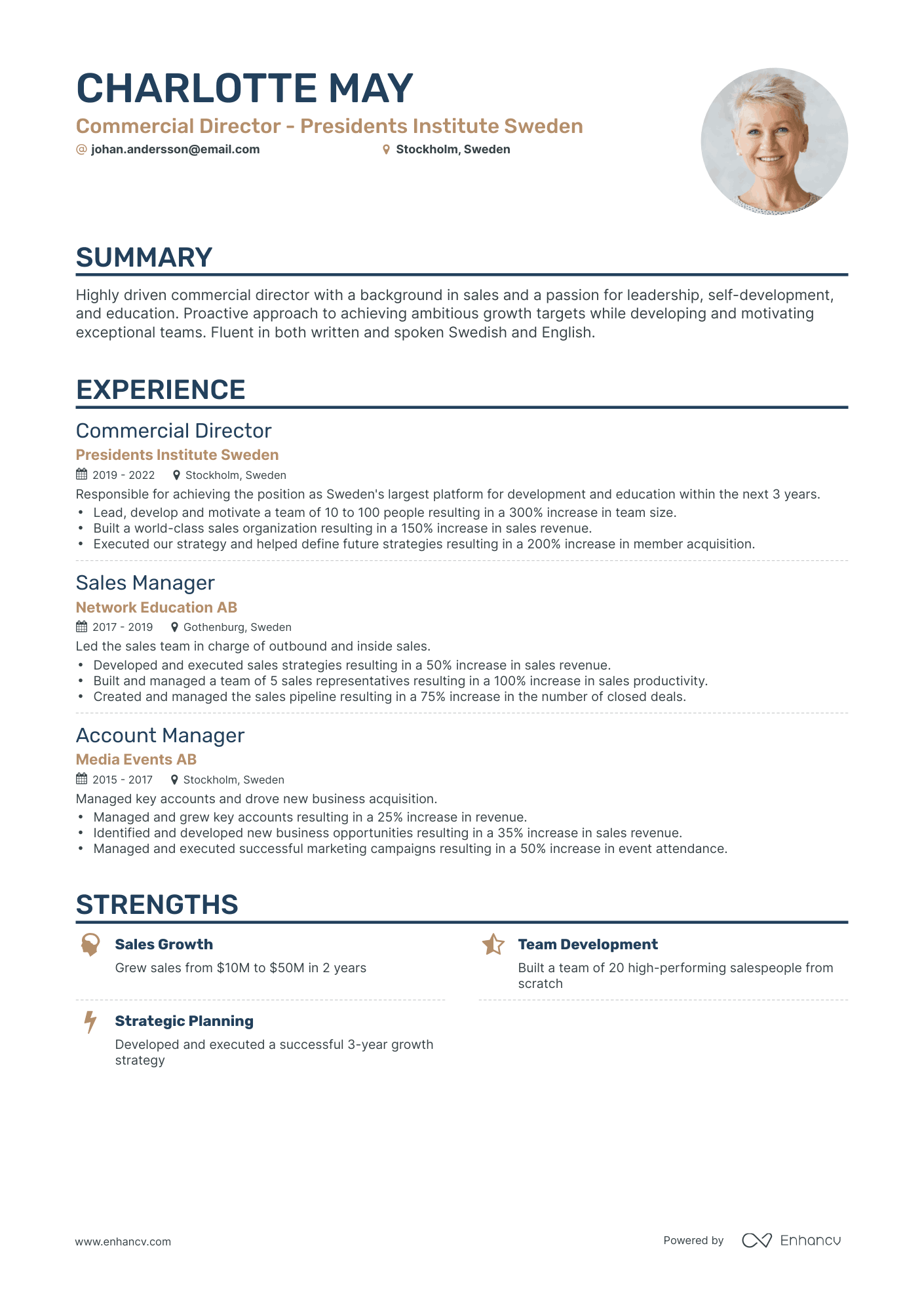 5 Commercial Director Resume Examples & Guide for 2024
