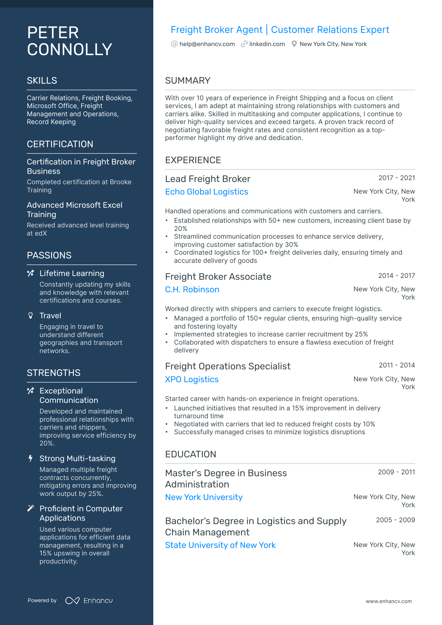 10 Freight Broker Resume Examples & Guide for 2026