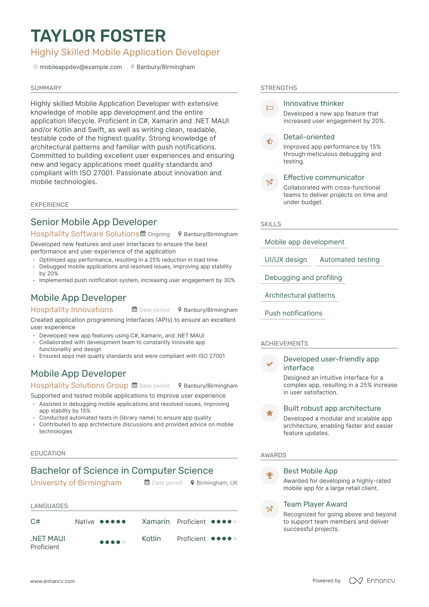 5 Mobile Application Developer Resume Examples & Guide for 2023