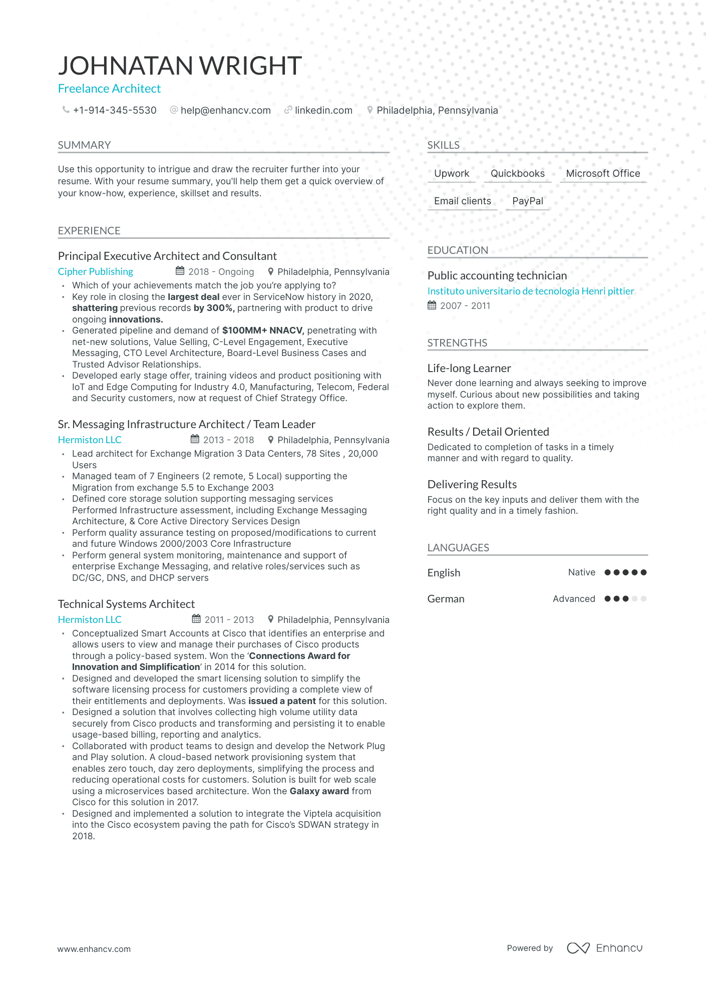 Freelance Architect Resume Examples & Guide for 2023 (Layout, Skills ...