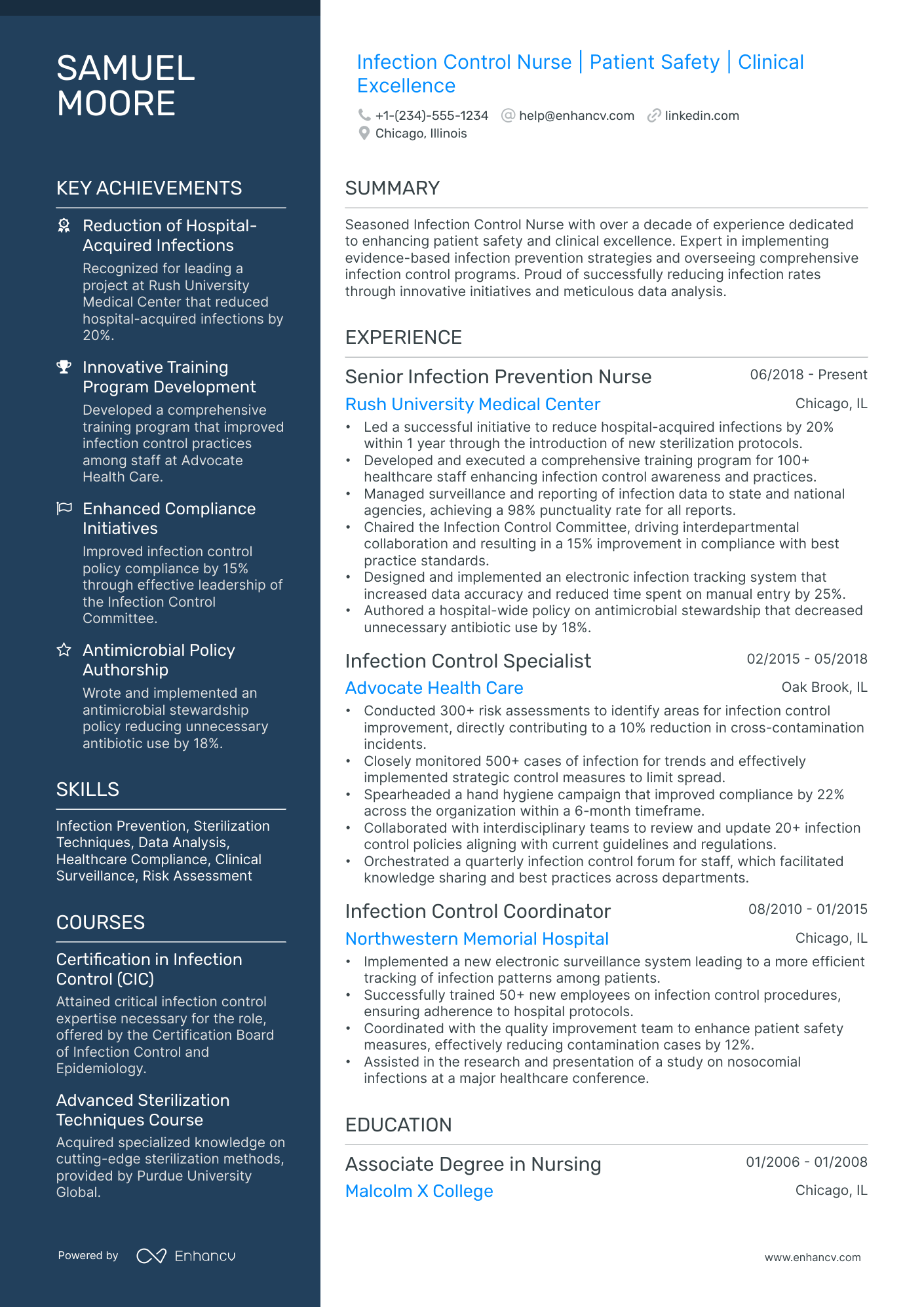10 Infection Control Nurse Resume Examples & Guide for 2026