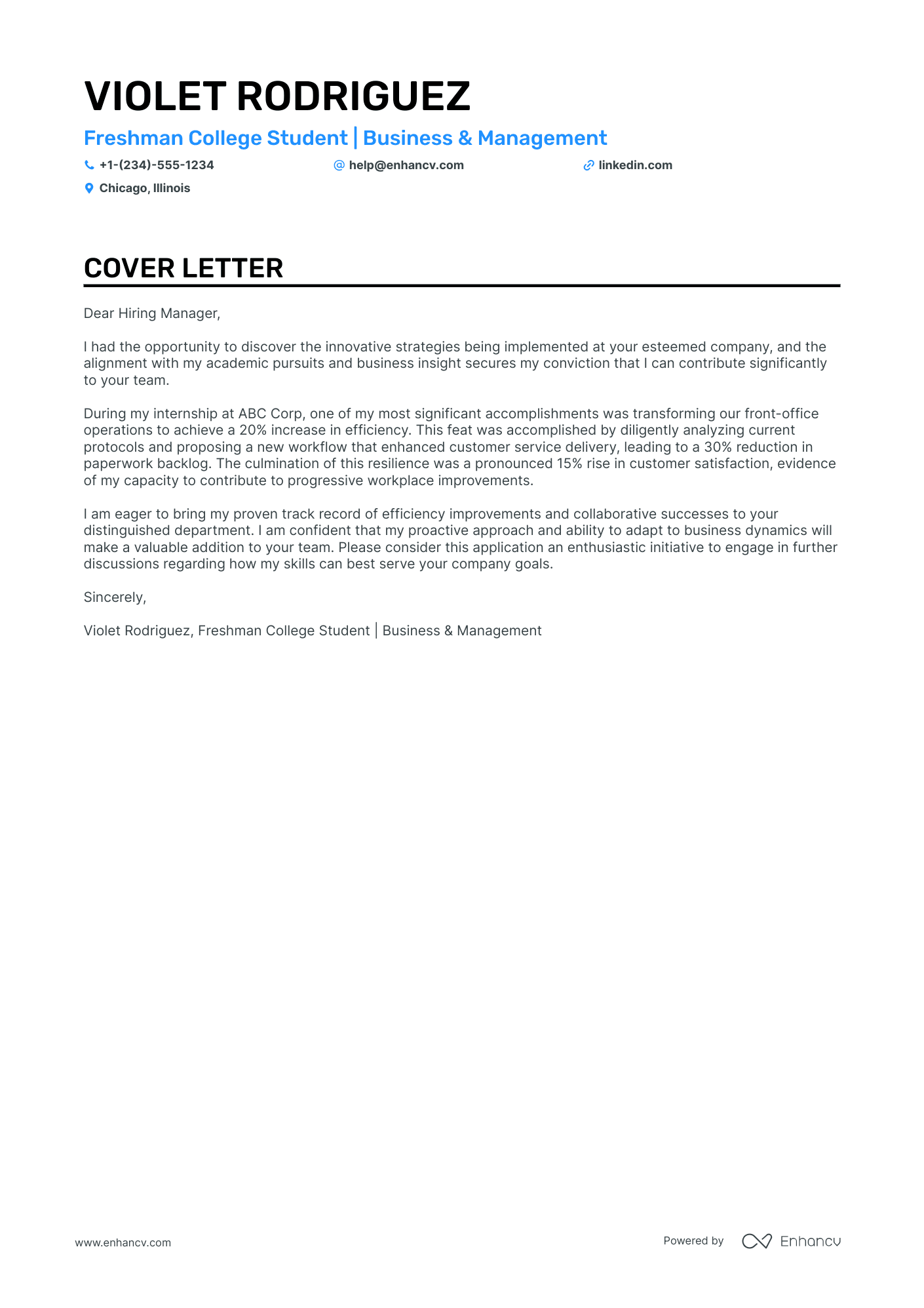 8 Professional College Cover Letter Examples and Template for 2026 ...