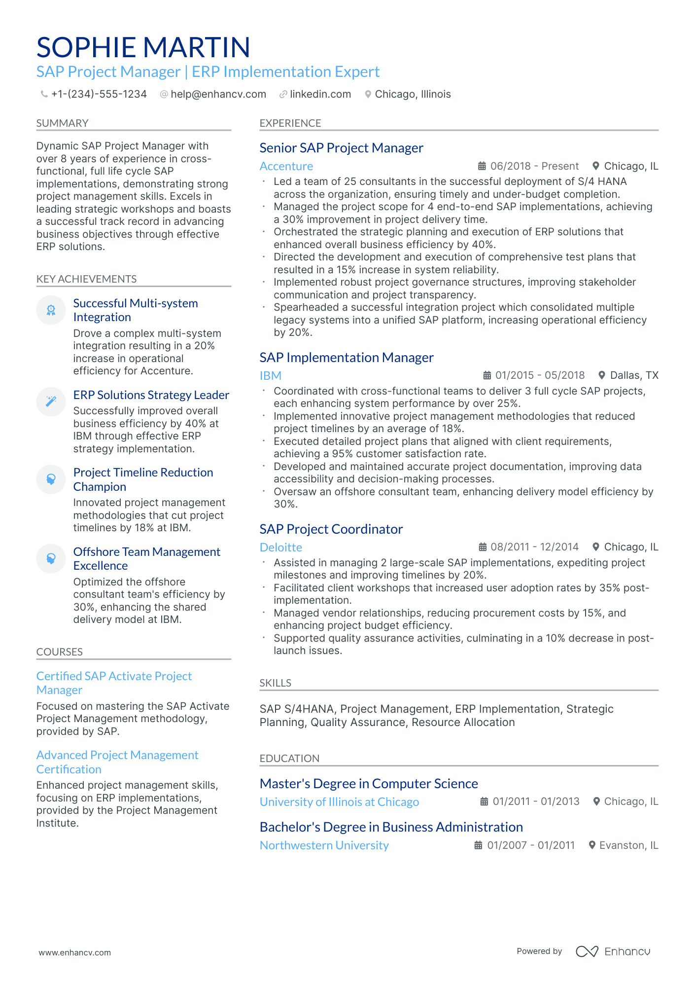 10 SAP Project Manager Resume Examples & Guide for 2025