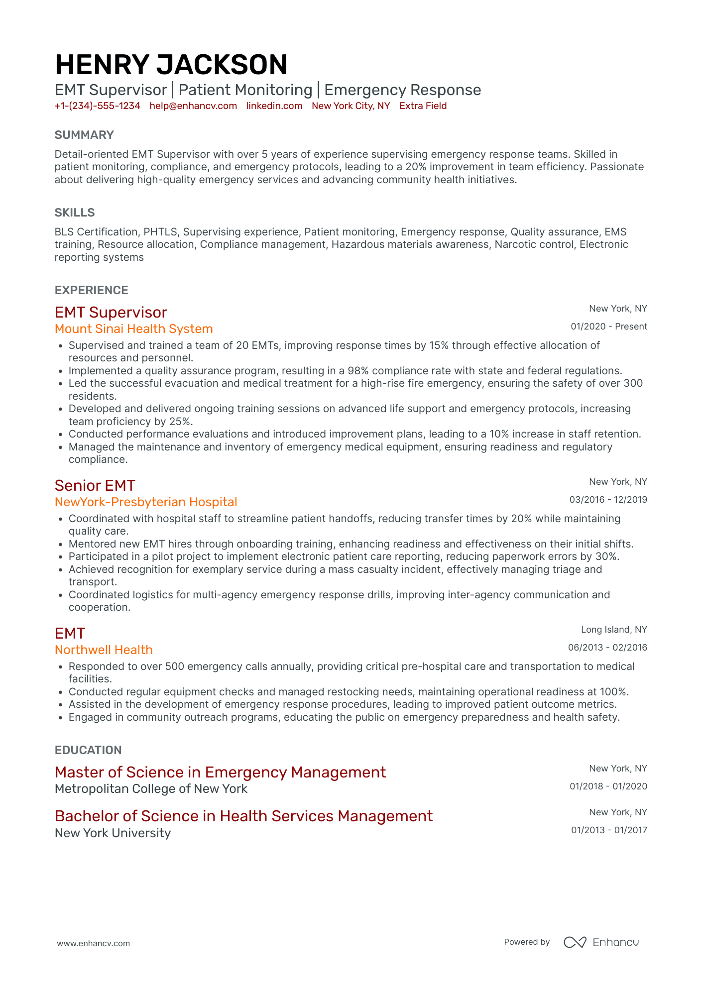 23 Emergency Medical Technician (EMT) Resume Examples & Guide for 2026