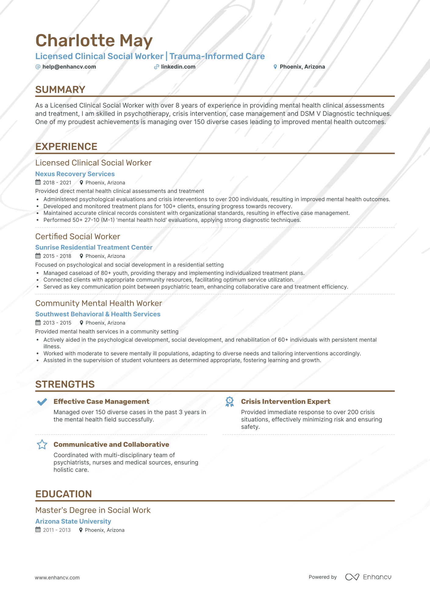 5 Clinical Social Worker Resume Examples & Guide for 2024