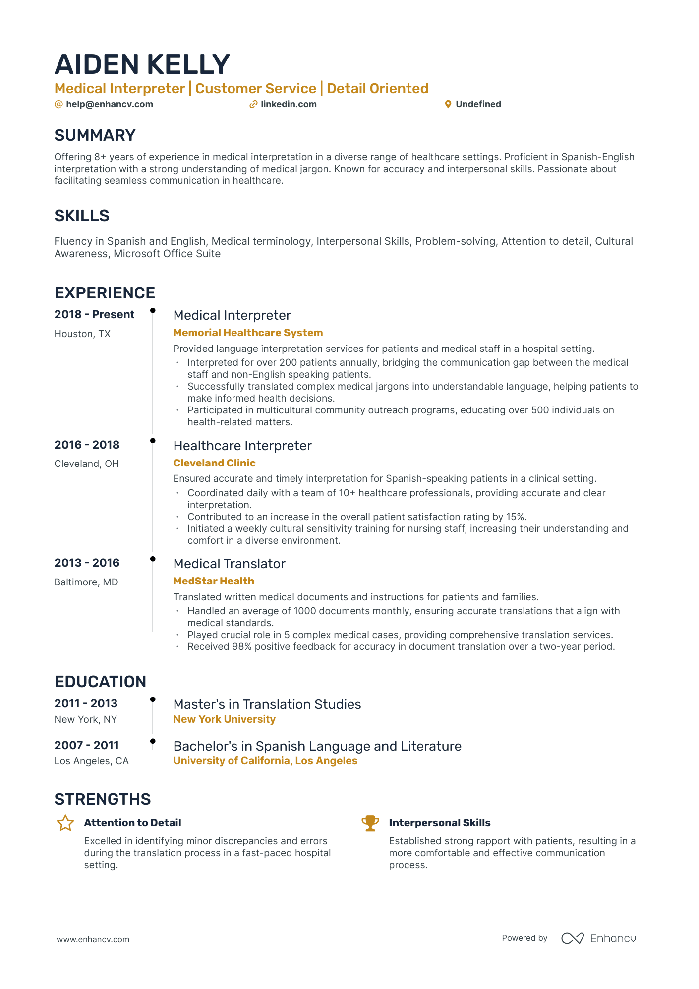 10 Medical Interpreter Resume Examples & Guide for 2026